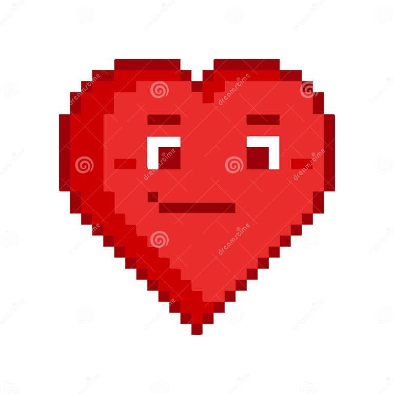 Vector Pixel Art Heart for Game. Stock Illustration - Illustration of ...