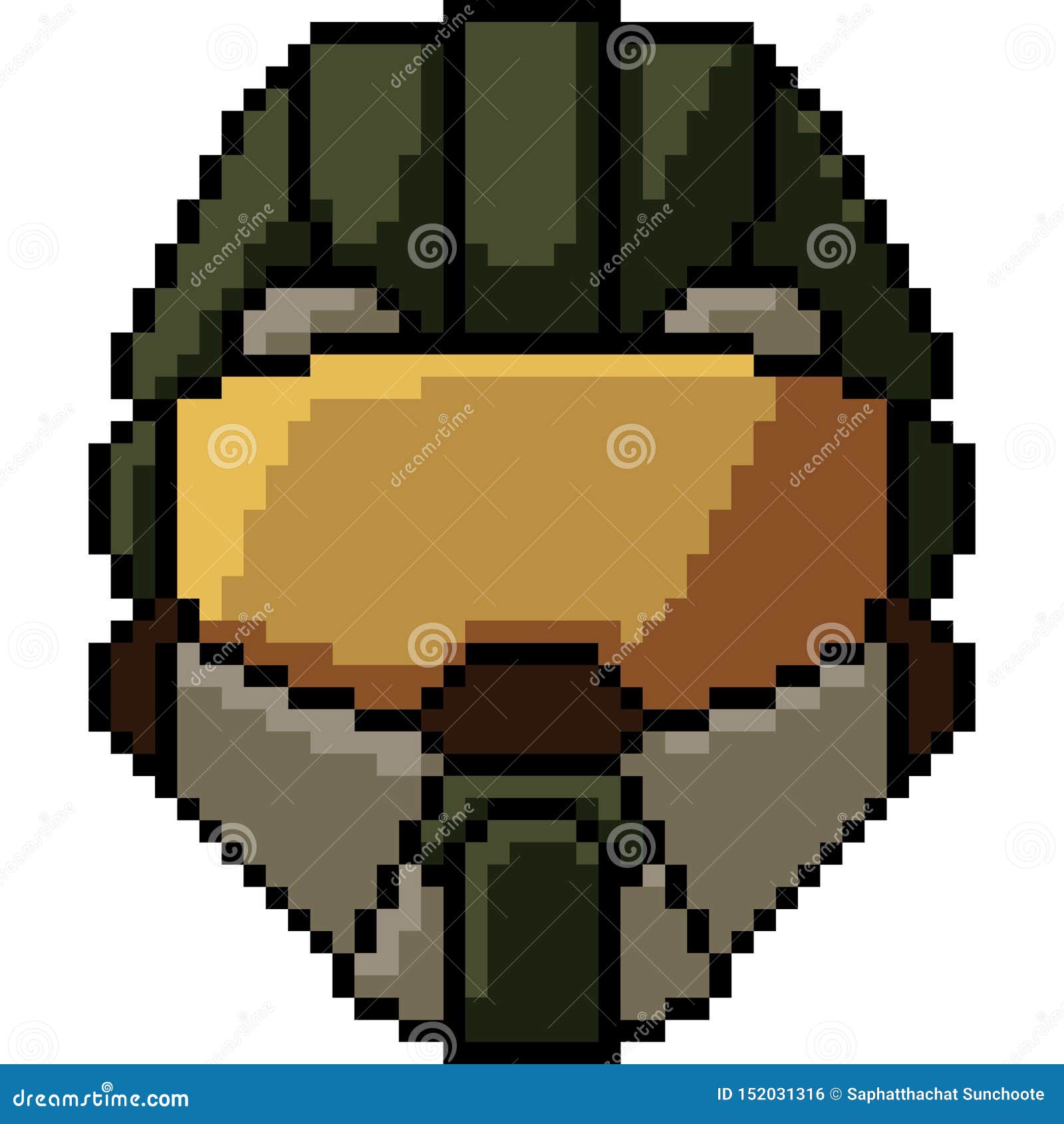 Vector pixel art helmet stock vector. Illustration of white - 152031316