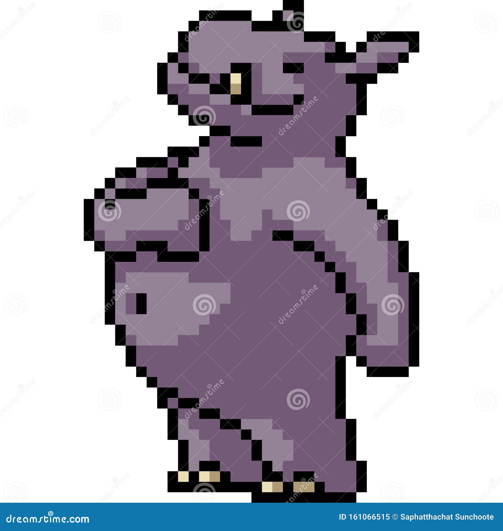 Vector Pixel Art Hippopotamus Stock Vector - Illustration of pixel ...