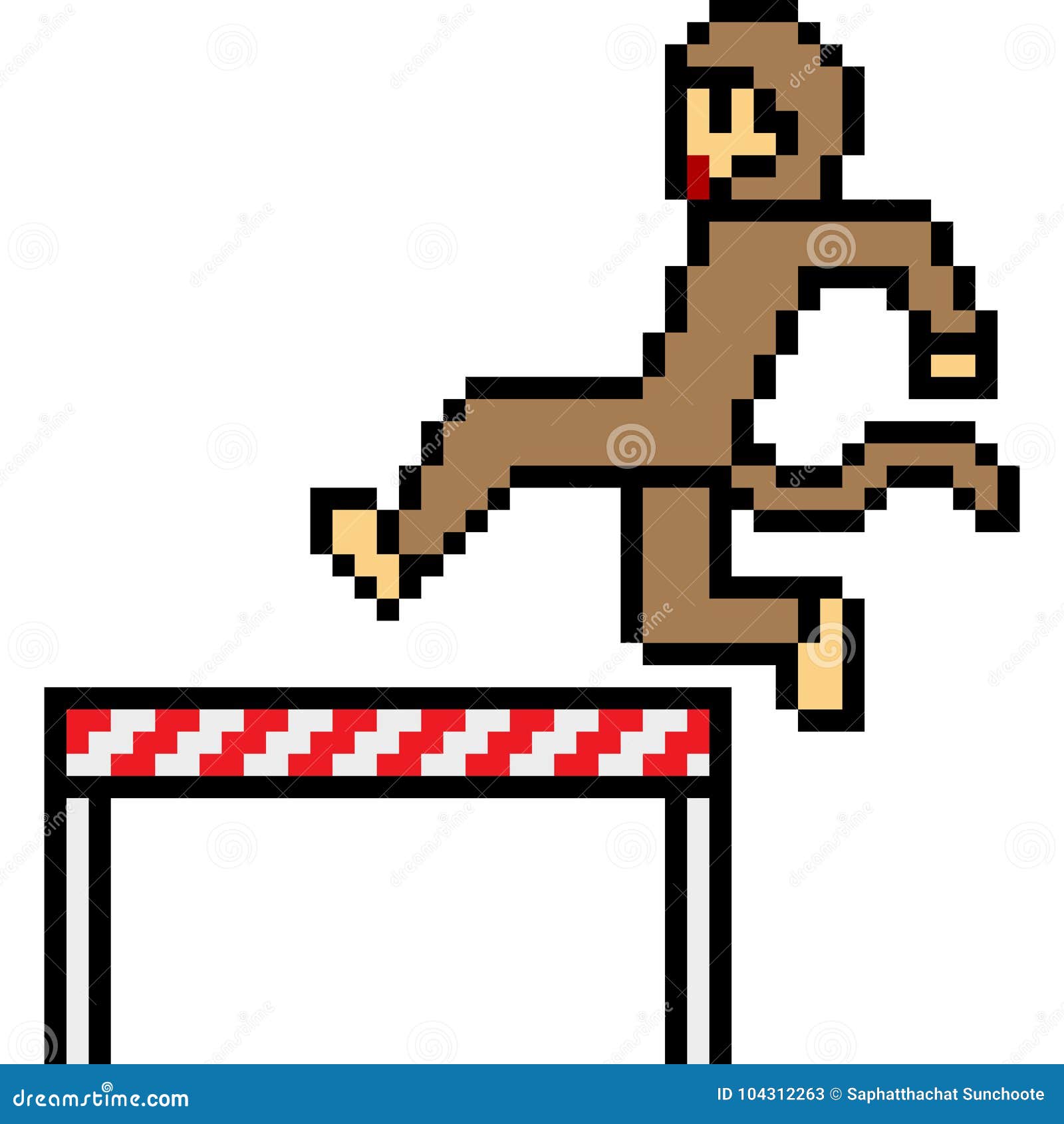 Vector pixel art hurdles stock vector. Illustration of work - 104312263