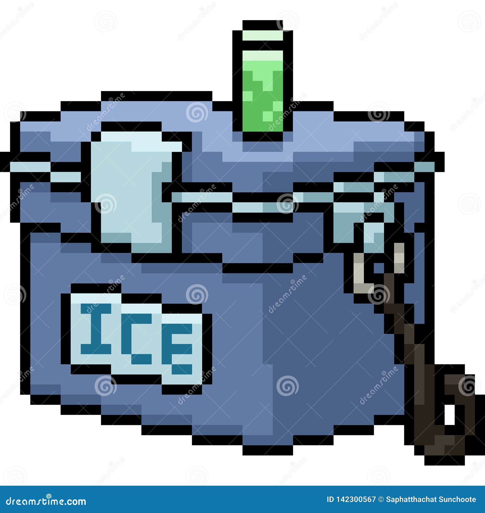 Vector pixel art ice box stock vector. Illustration of doodle - 142300567