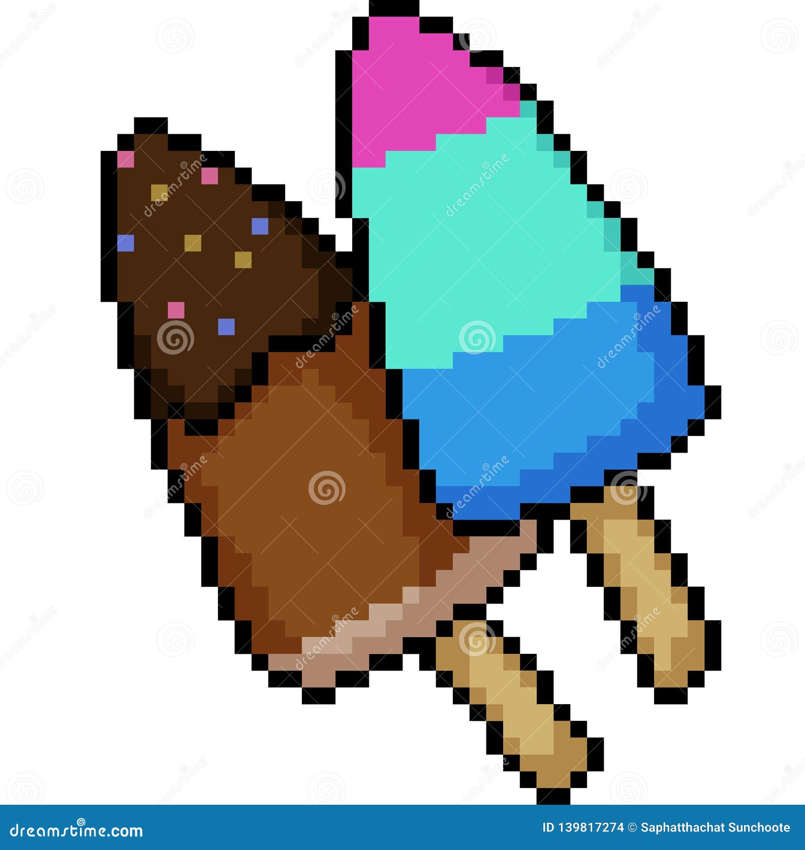 Vector pixel art ice cream stock vector. Illustration of sweet - 139817274 Vector pixel art ice cream stock vector. Illustration of sweet - 139817274
