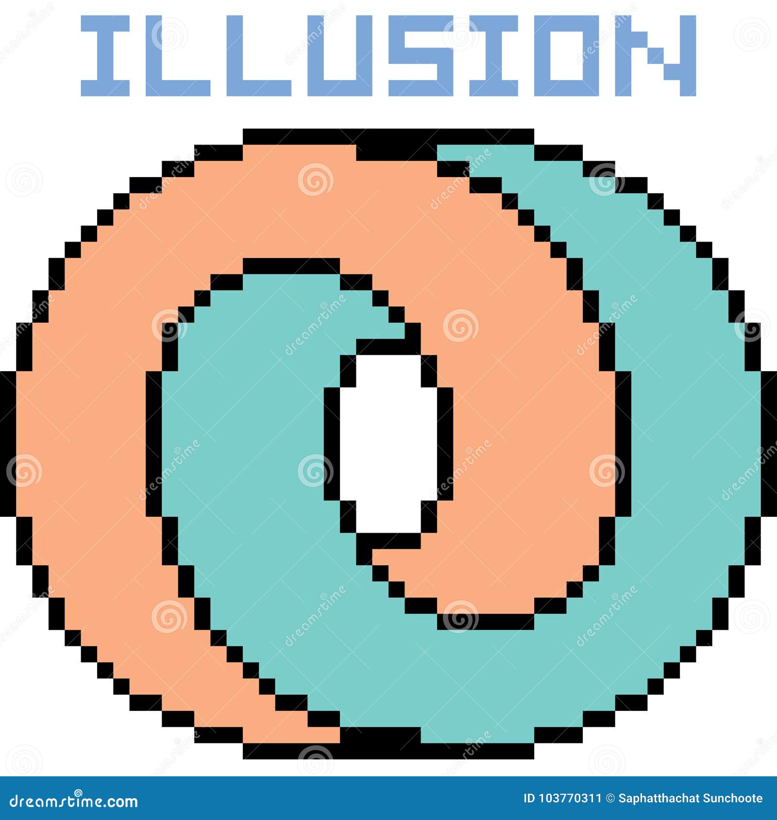 Vector pixel art illusion stock vector. Illustration of vector - 103770311