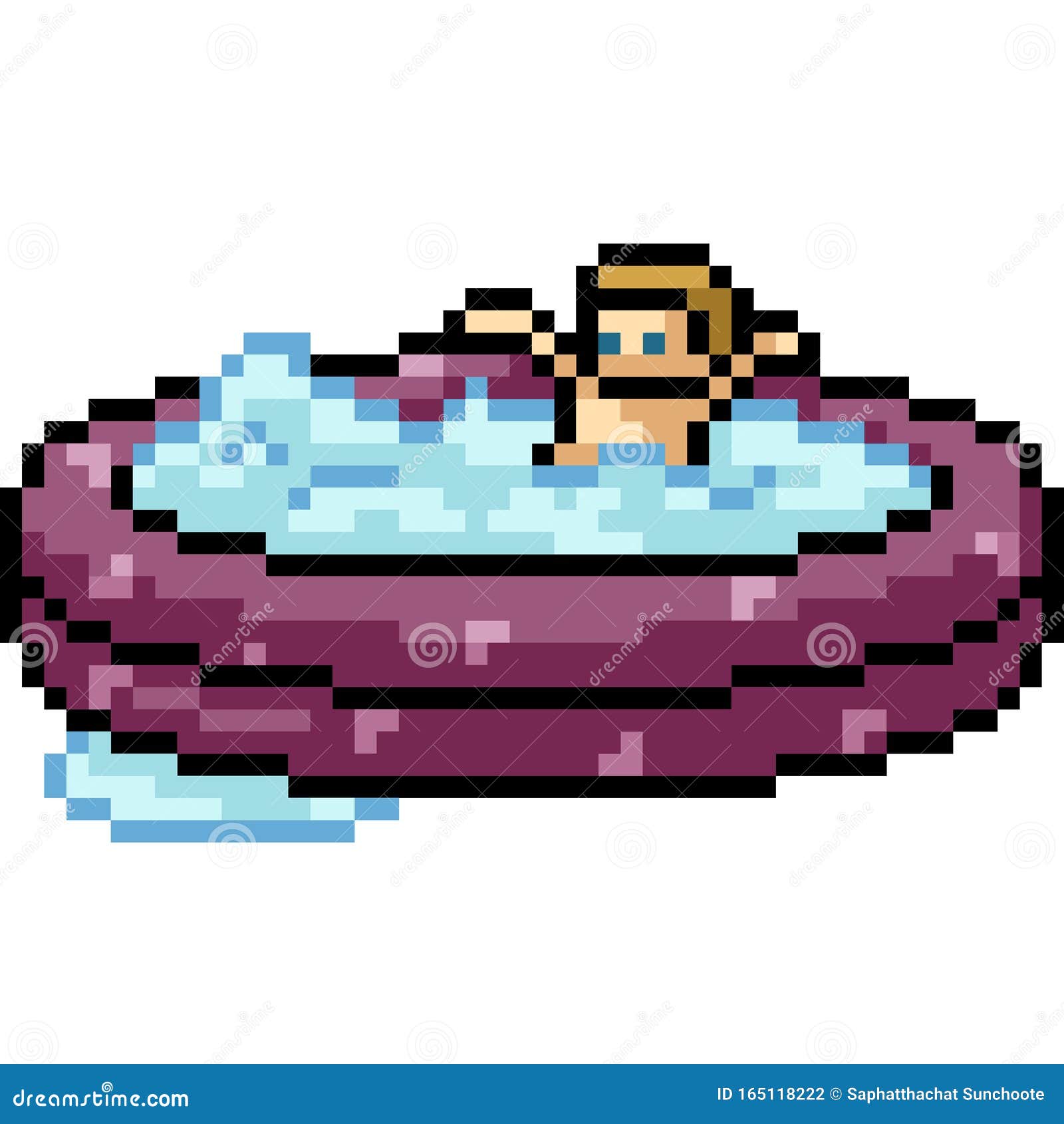Vector Pixel Art Inflatable Pool Stock Vector - Illustration of child ...