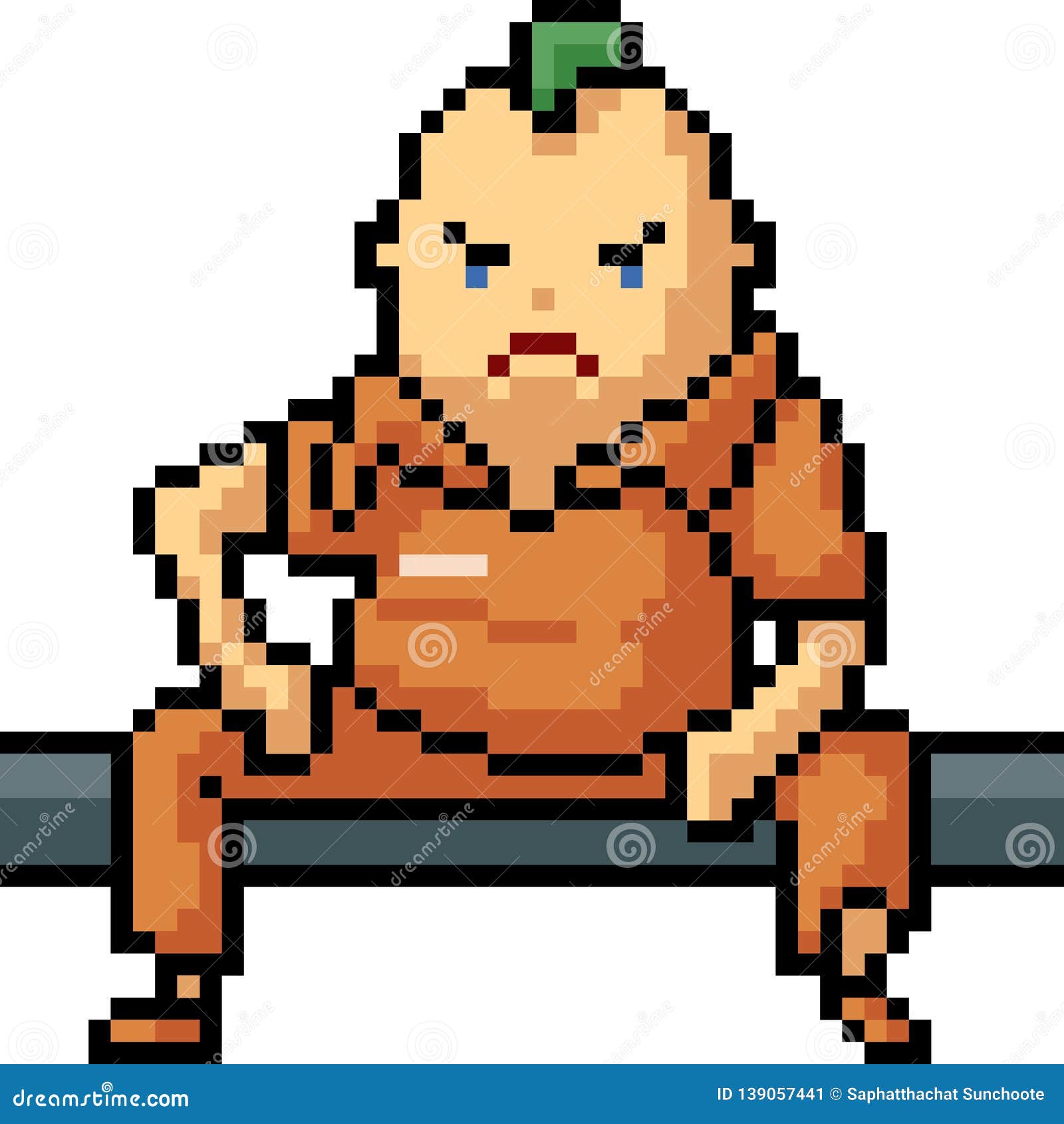 Vector pixel art inmate stock vector. Illustration of gangster - 139057441