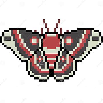Vector Pixel Art Insect Moth Stock Vector - Illustration of pixel ...