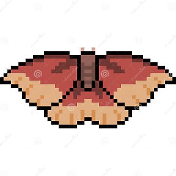 Vector Pixel Art Insect Moth Stock Vector - Illustration of wing, staff ...