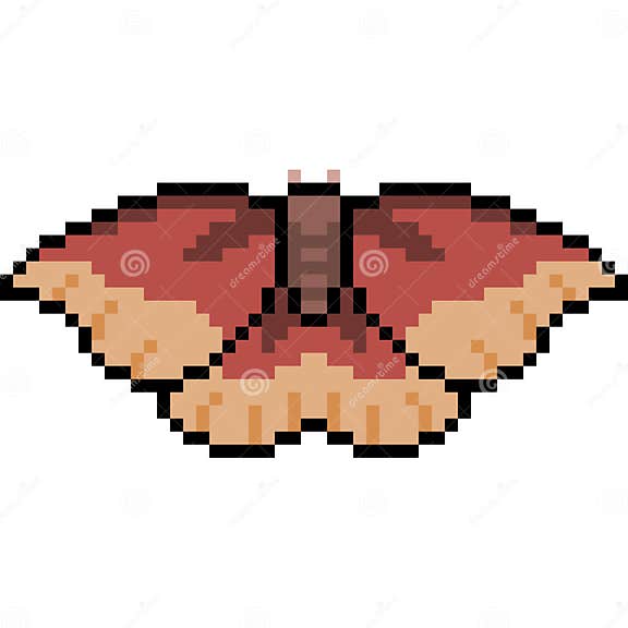 Vector Pixel Art Insect Moth Stock Vector - Illustration of wing, staff ...