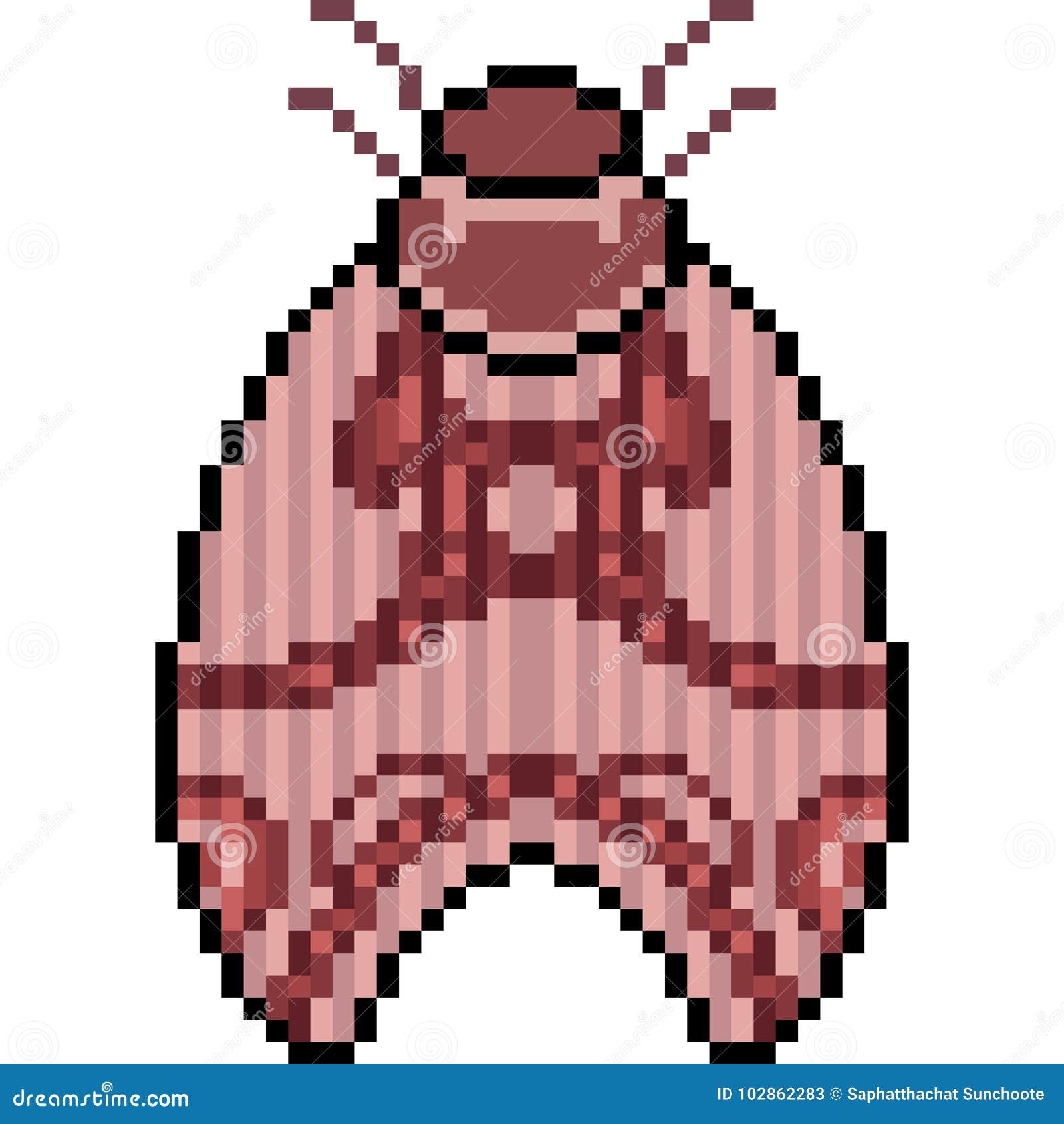 Vector Pixel Art Insect Moth Stock Vector - Illustration of vector ...