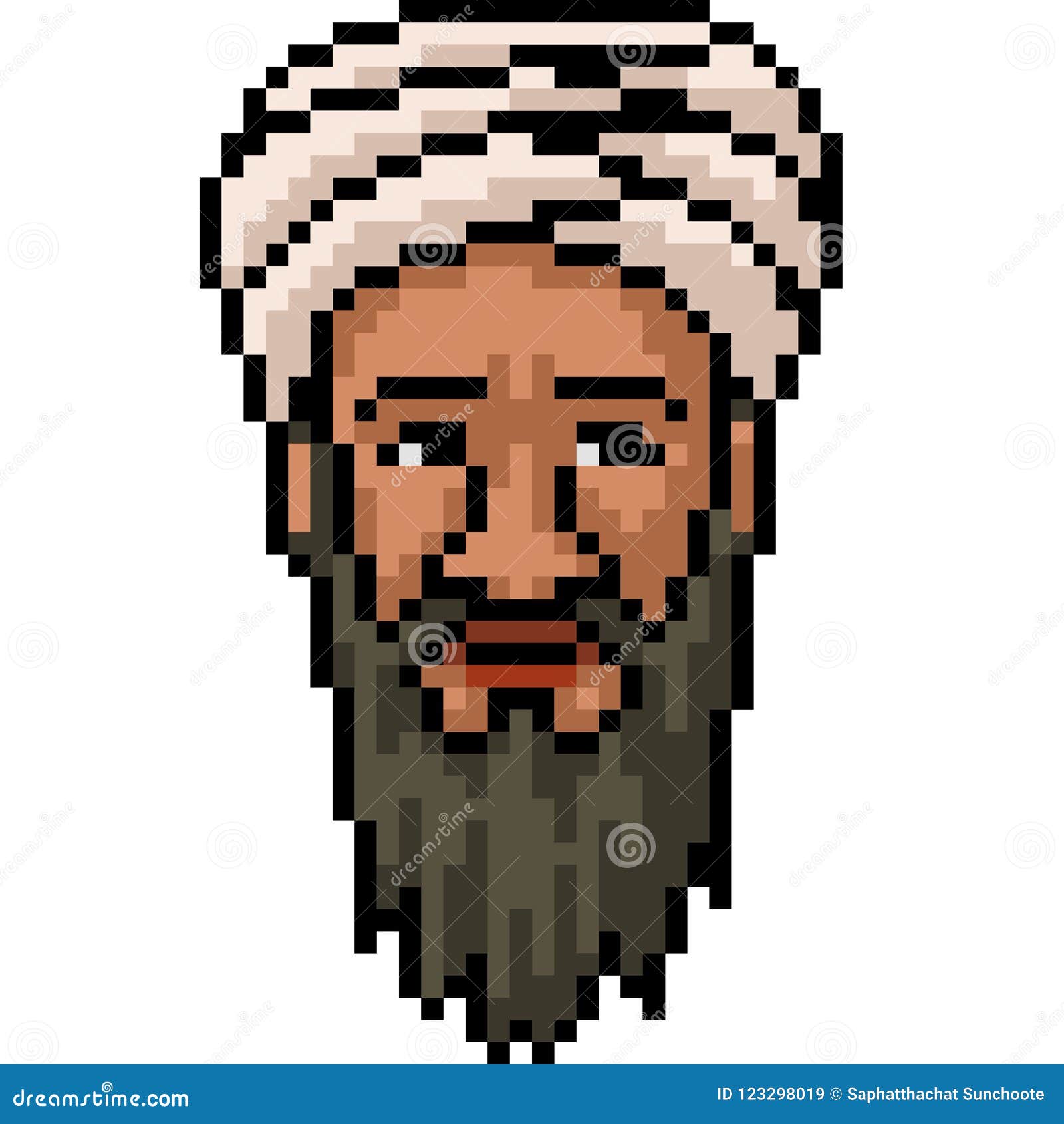 Vector pixel art islam man stock vector. Illustration of turban - 123298019