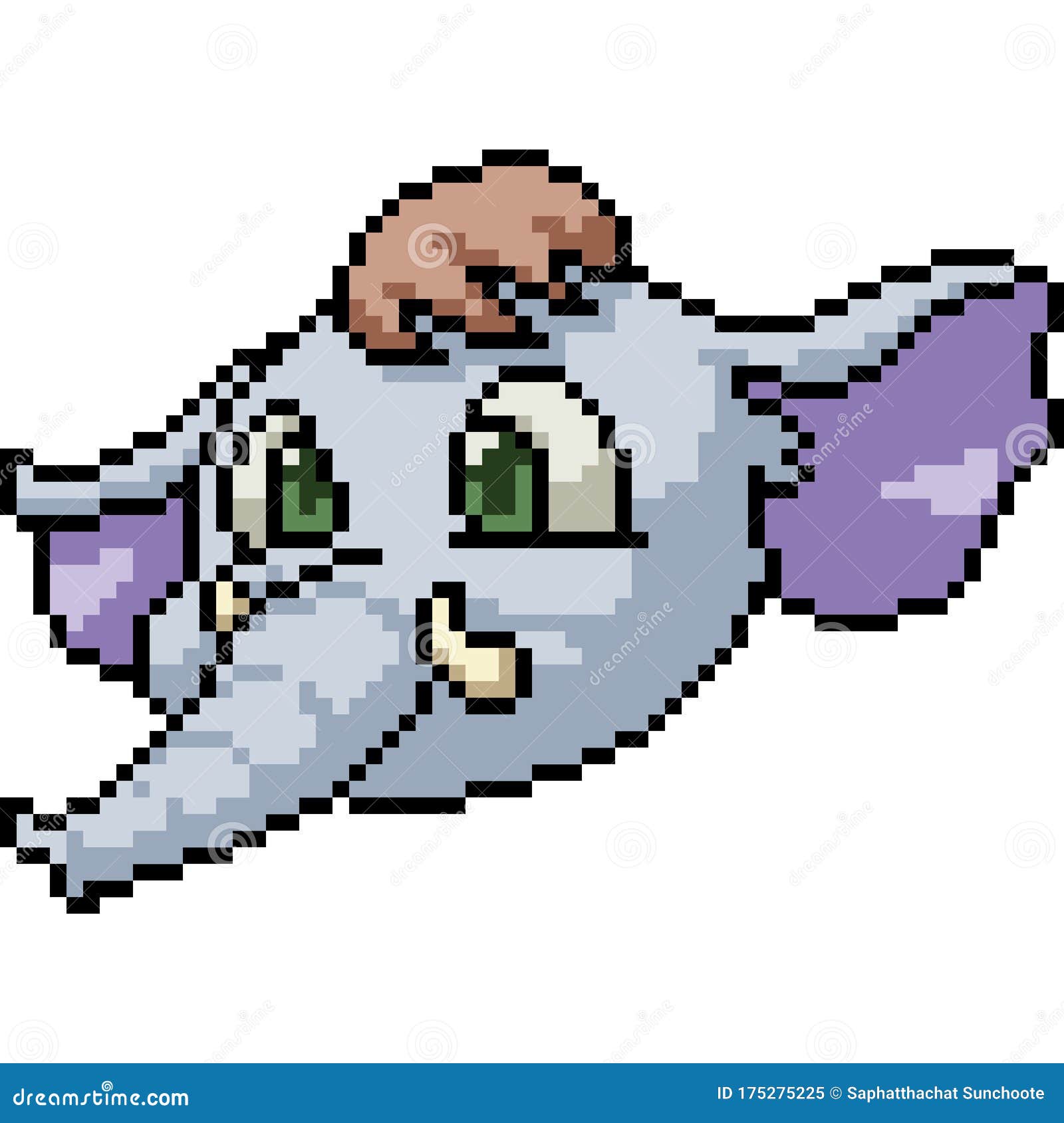 Vector Pixel Art Baby Elephant Stock Vector - Illustration of cartoon ...