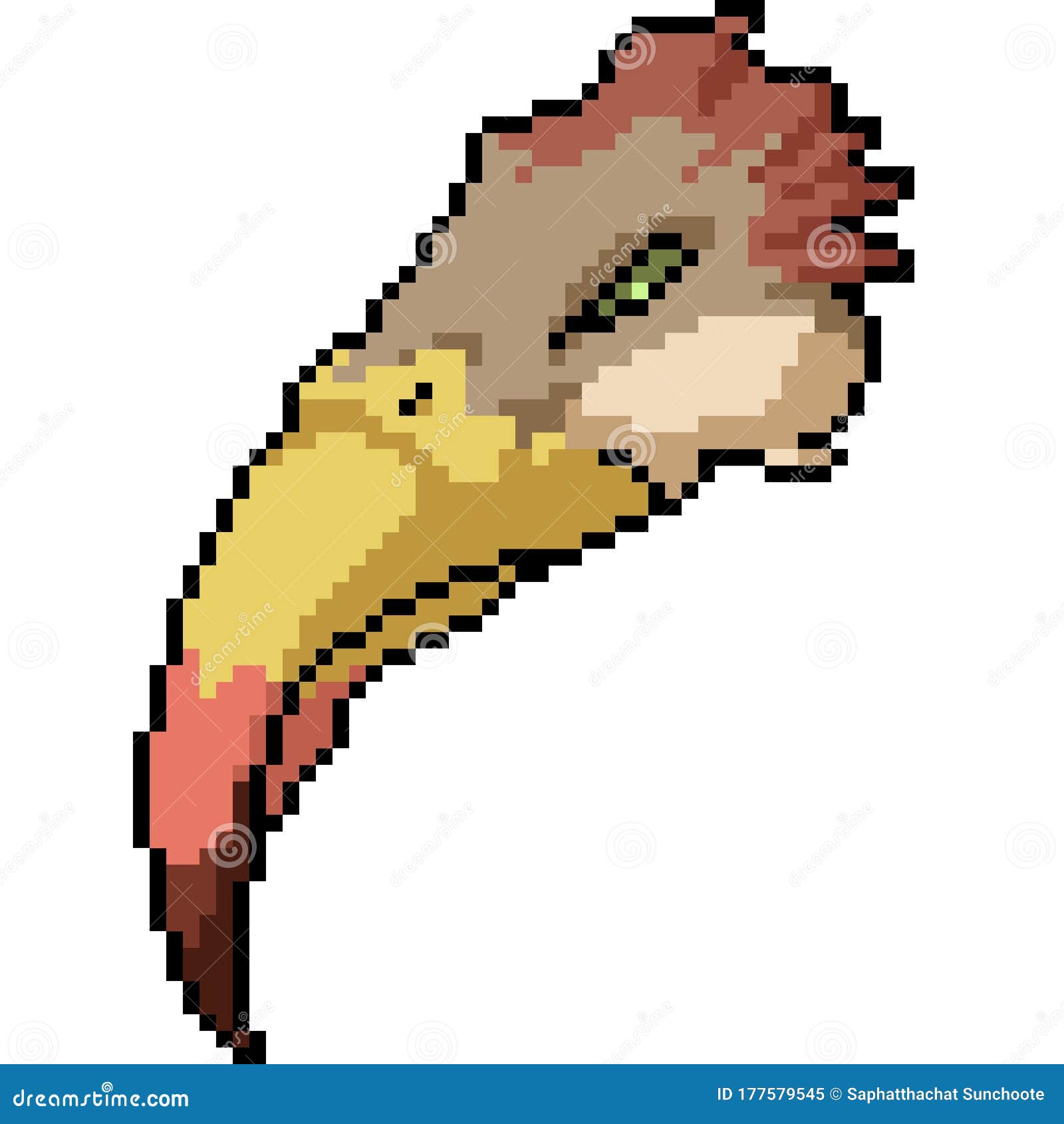 Vector pixel art bird head stock vector. Illustration of head - 177579545