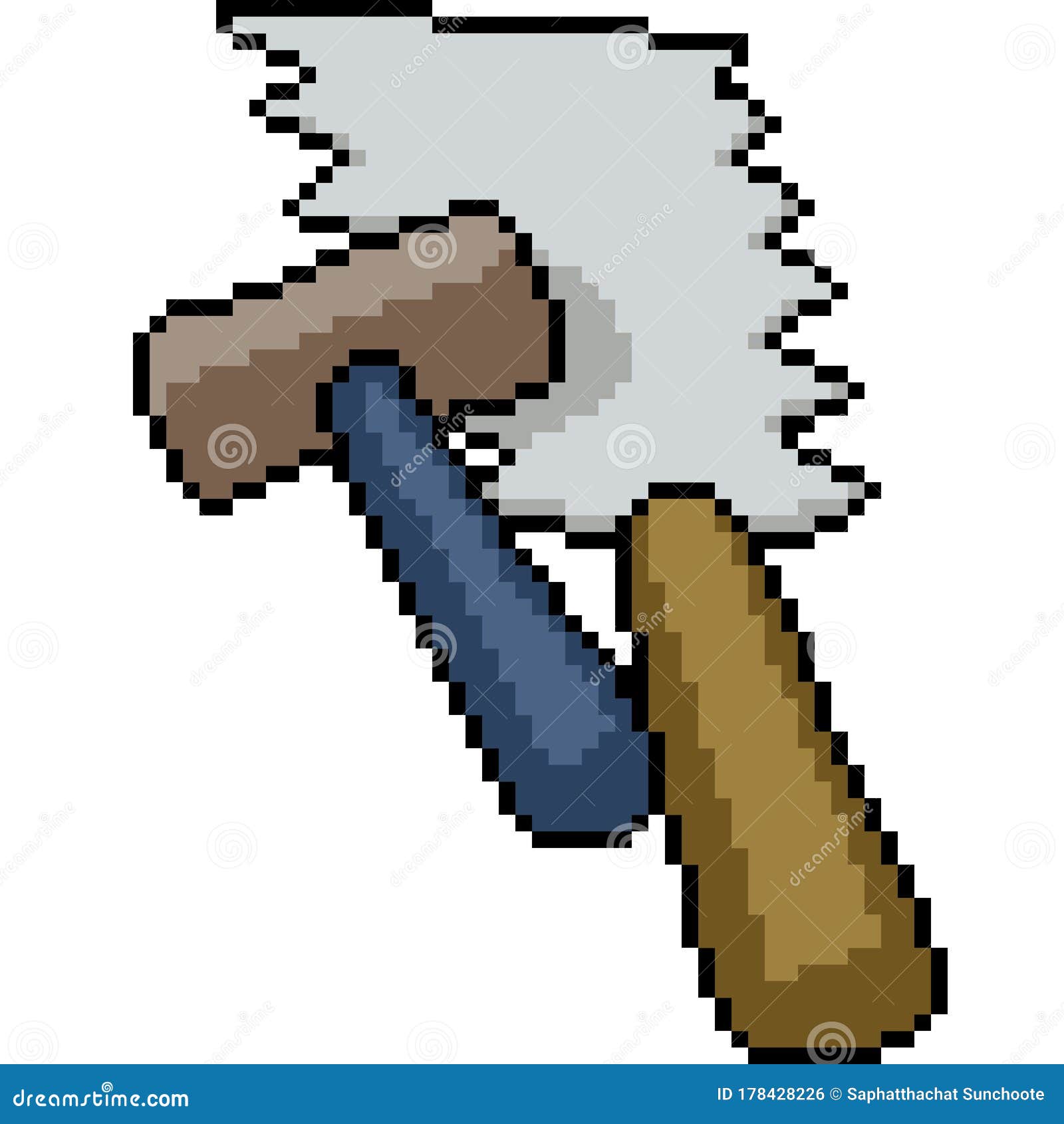 Vector Pixel Art Carpenter Tool Stock Vector - Illustration of ...