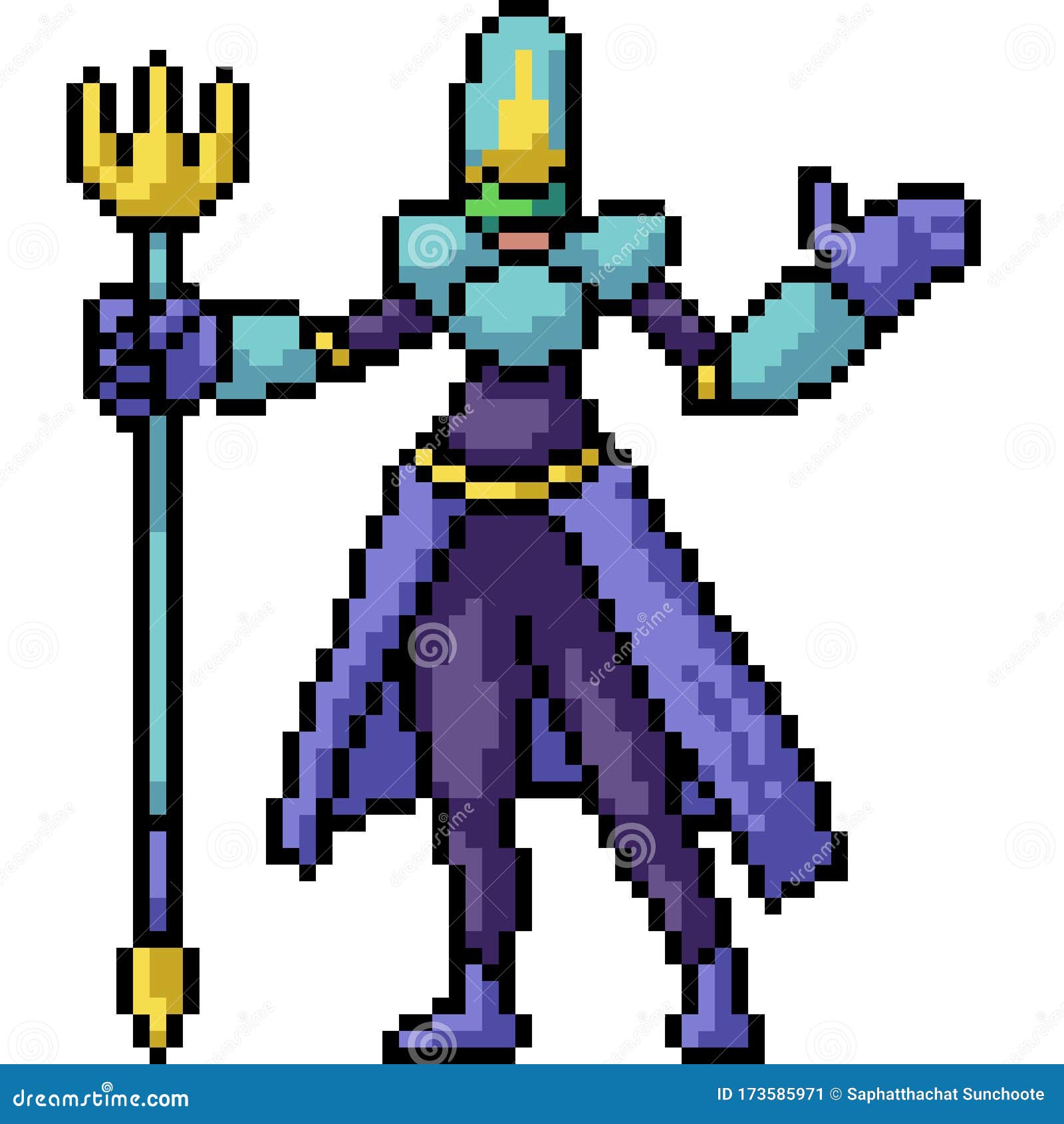 Vector Pixel Art Fantasy Character Stock Vector - Illustration of white ...