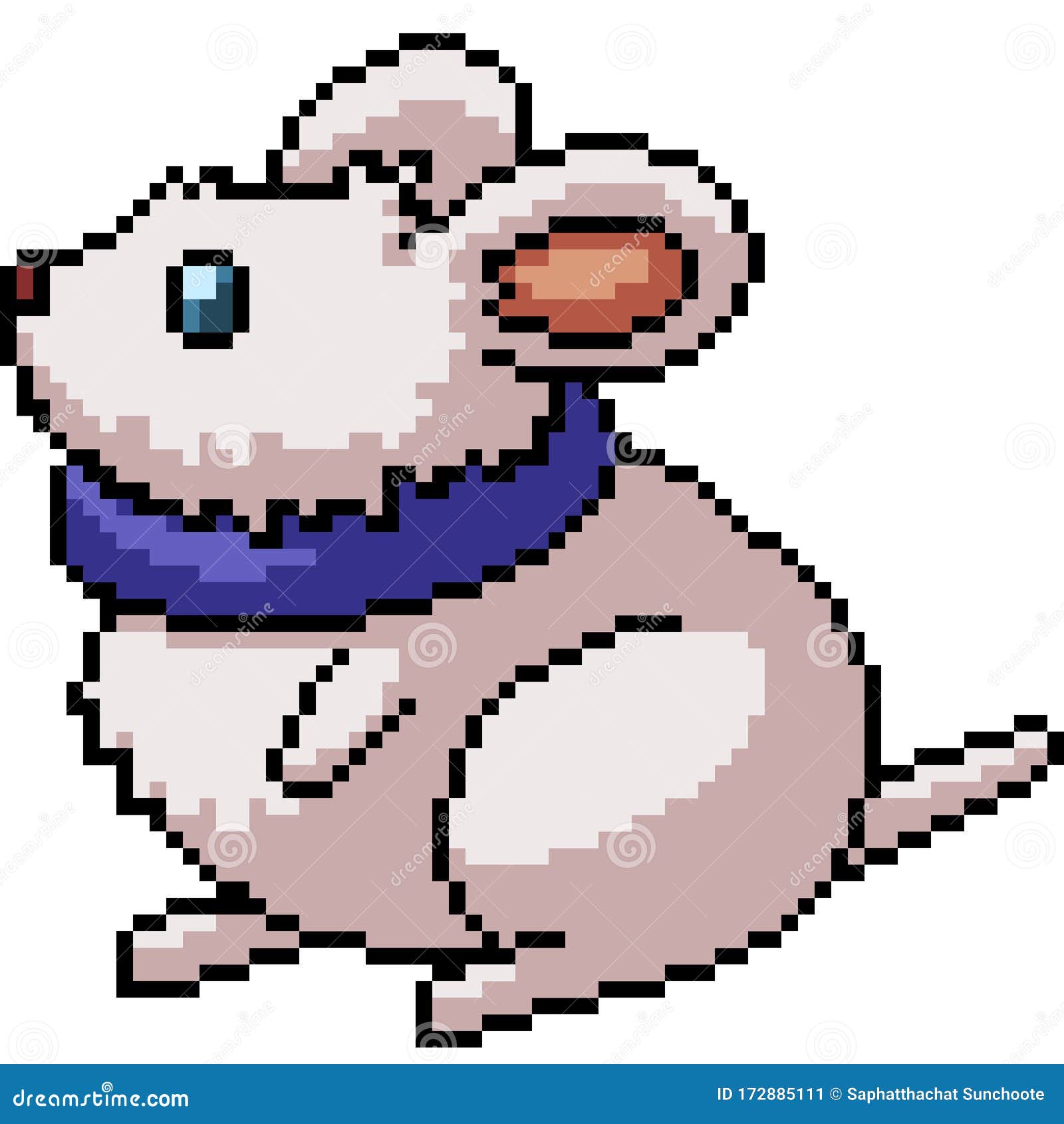 Vector pixel art fat mouse stock vector. Illustration of isolated ...