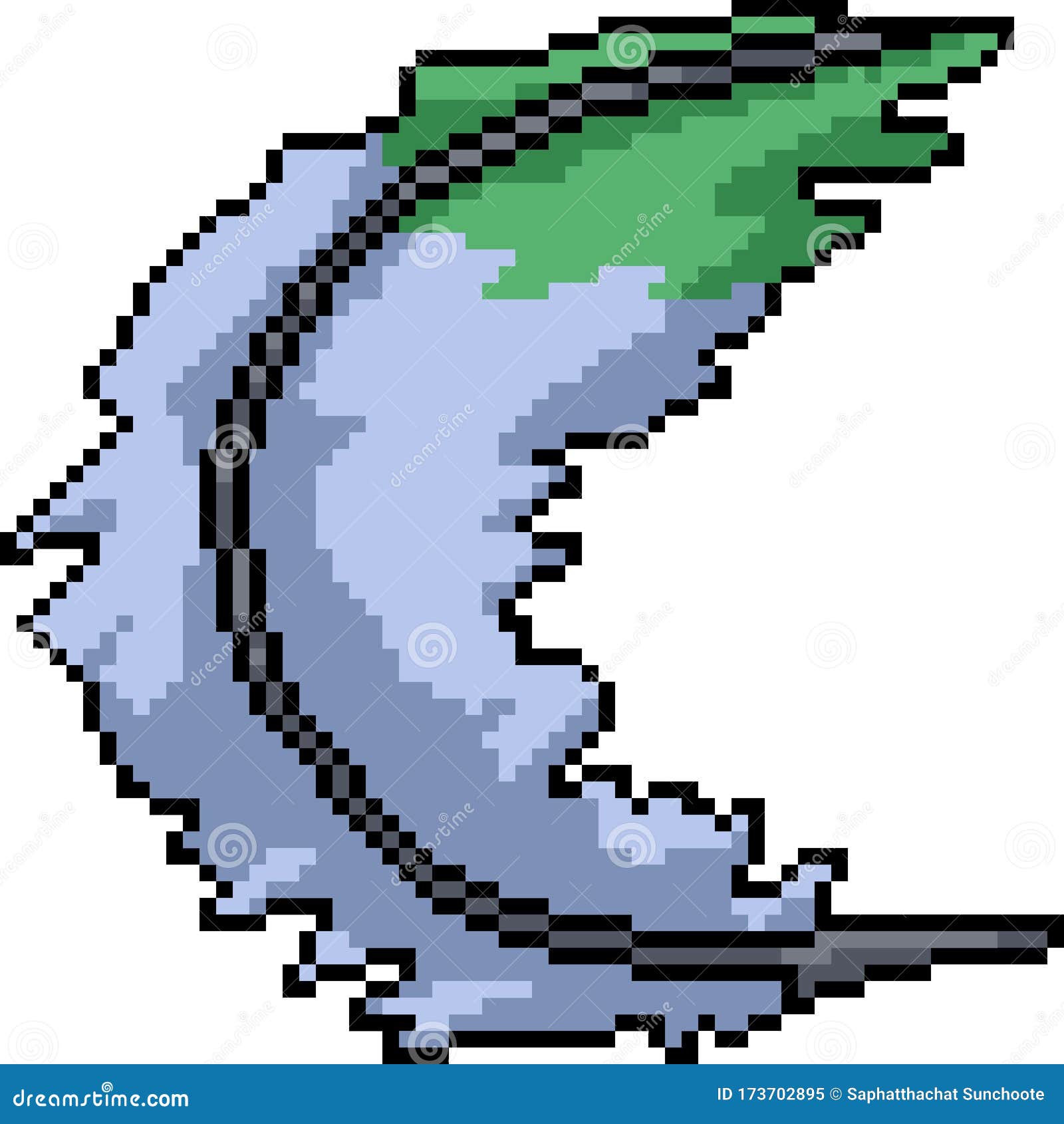 Vector Pixel Art Feather Lite Stock Vector - Illustration of isolated ...