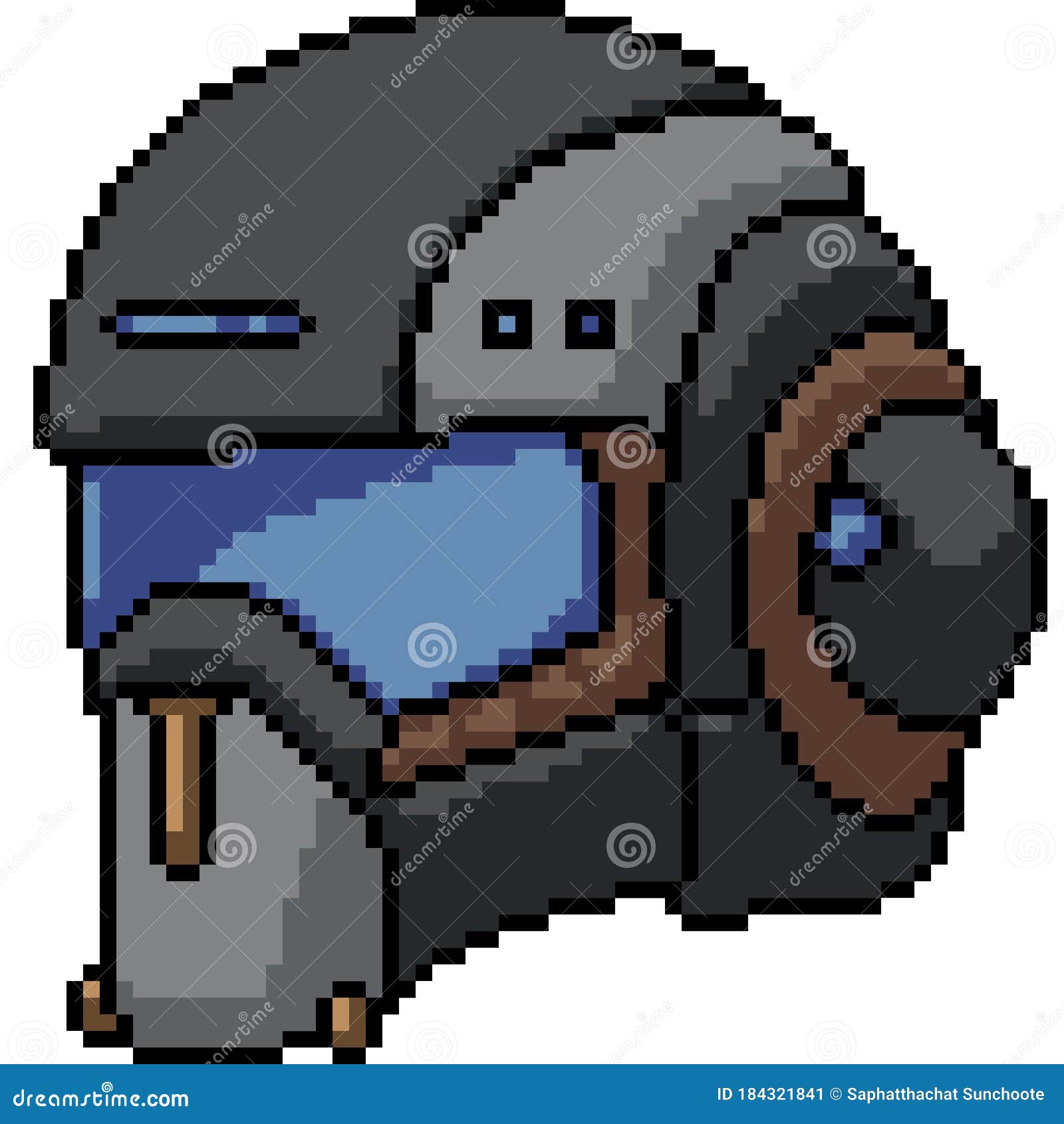 Vector Pixel Art Future Helmet Stock Vector - Illustration of cartoon ...