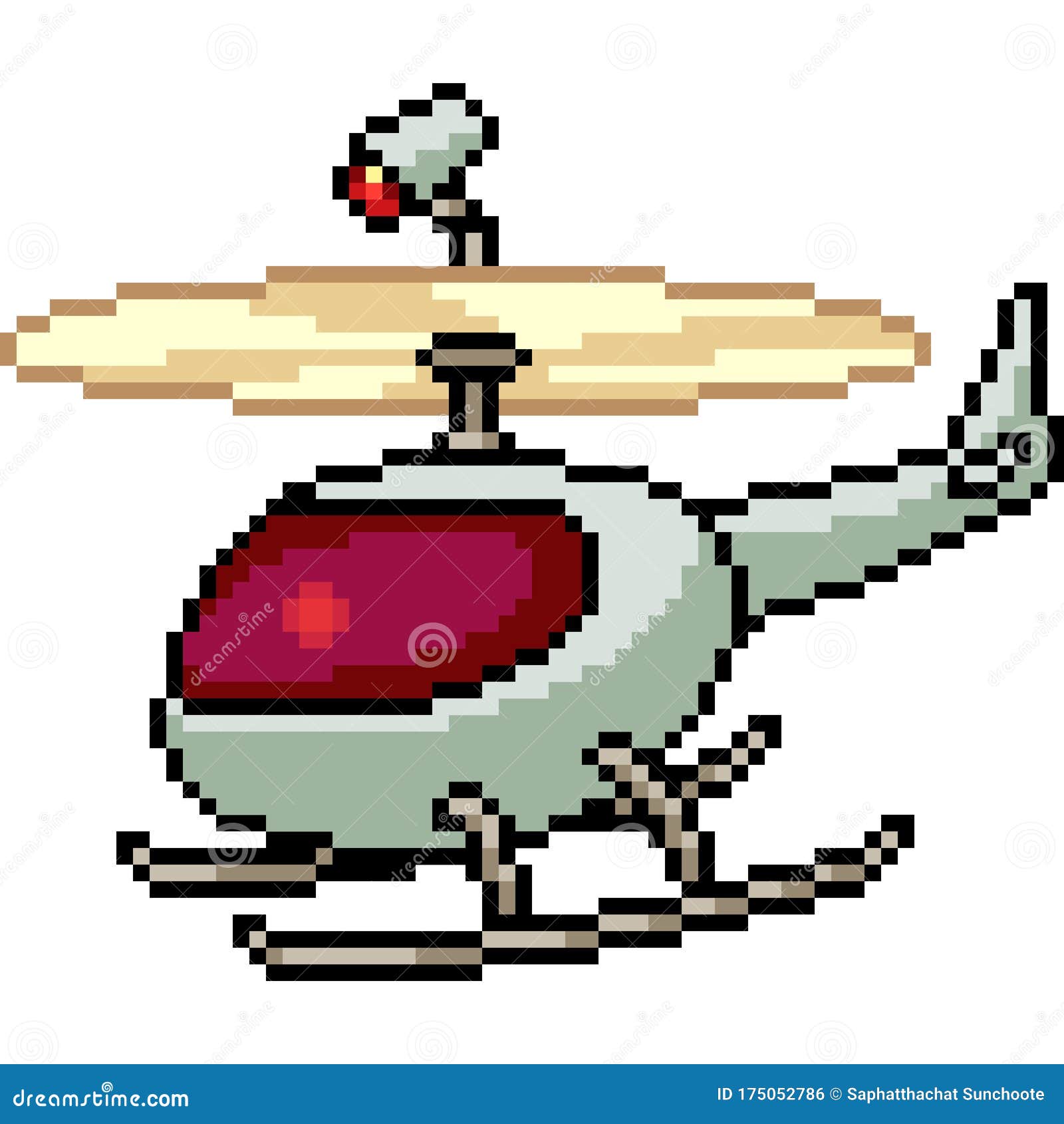 Vector Pixel Art Helicopter Drone Stock Vector - Illustration of ...