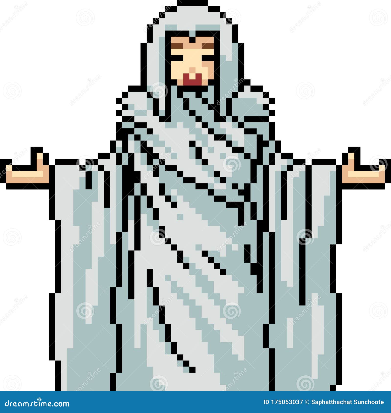 Vector pixel art holy lady stock vector. Illustration of doodle - 175053037