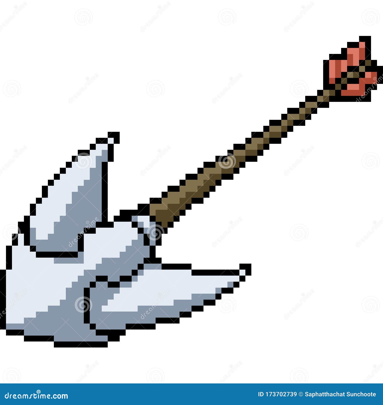 Vector Pixel Art Iron Arrow Stock Vector - Illustration of weapon ...