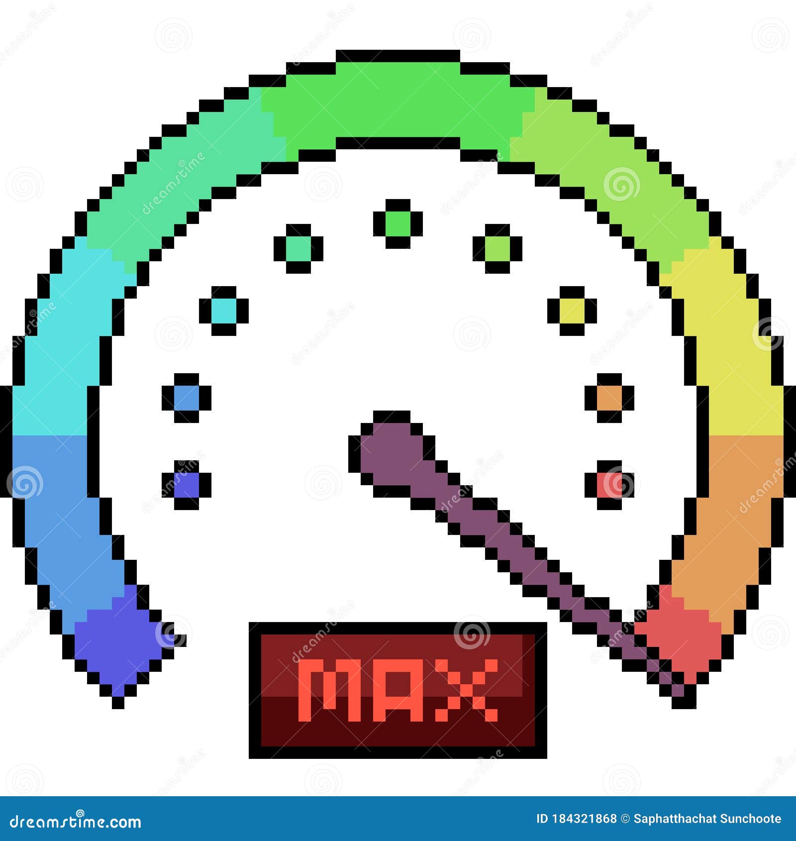 Vector pixel art meter max stock vector. Illustration of meter - 184321868