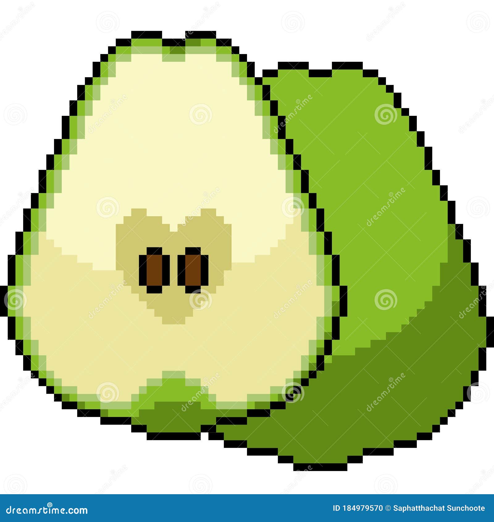 Vector pixel art pear cut stock vector. Illustration of white - 184979570