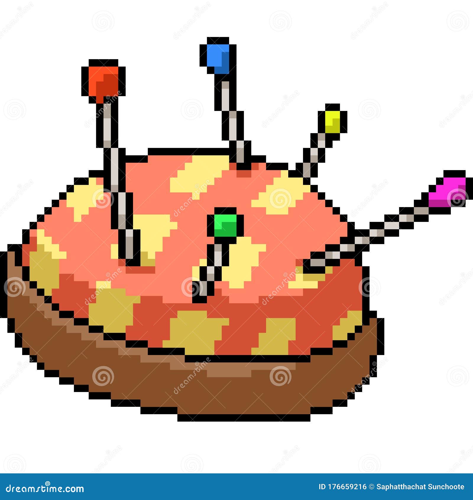 Vector Pixel Art Tailor Needle Stock Vector - Illustration of icon ...