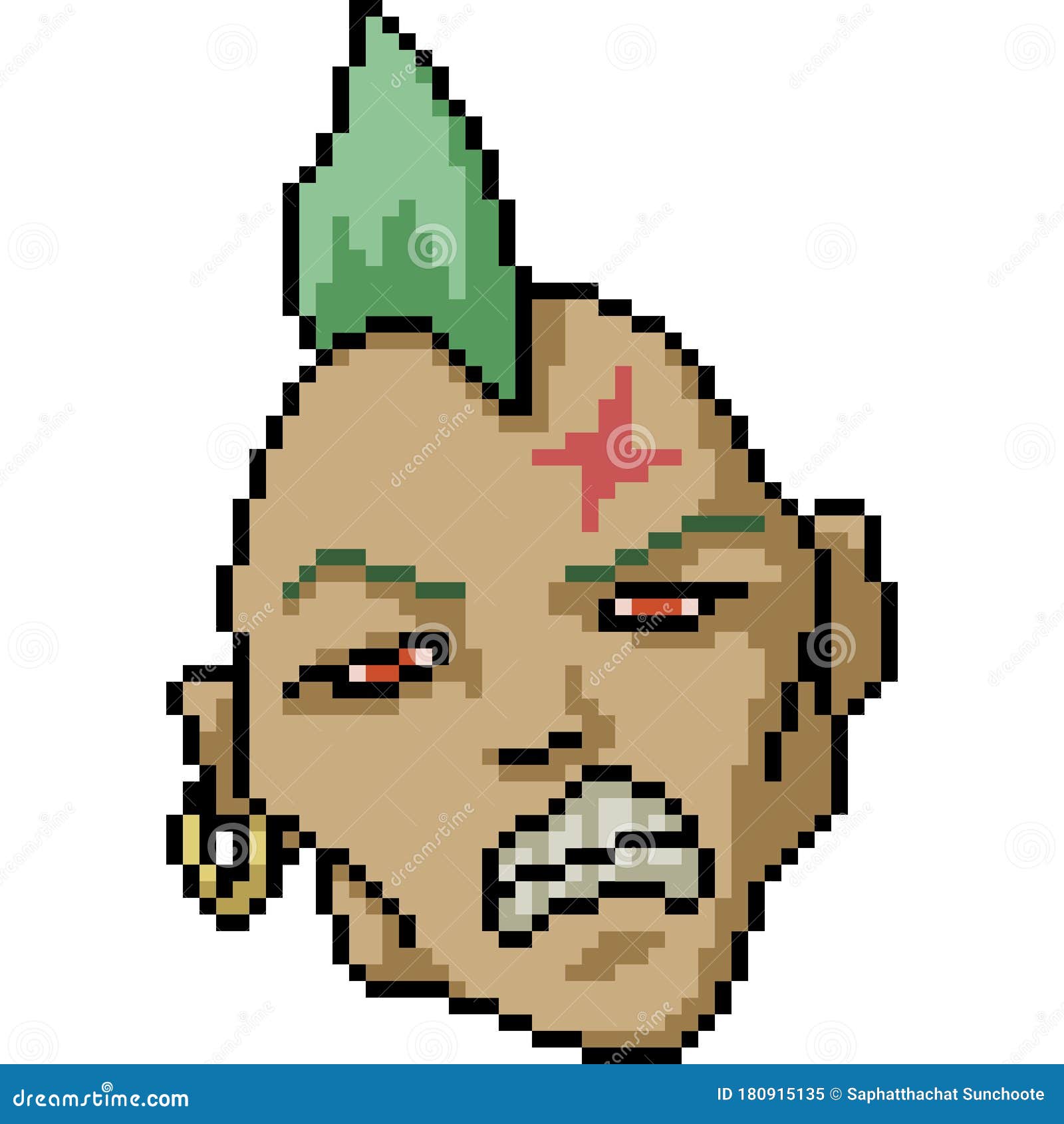 Vector pixel art thug stock vector. Illustration of head - 180915135