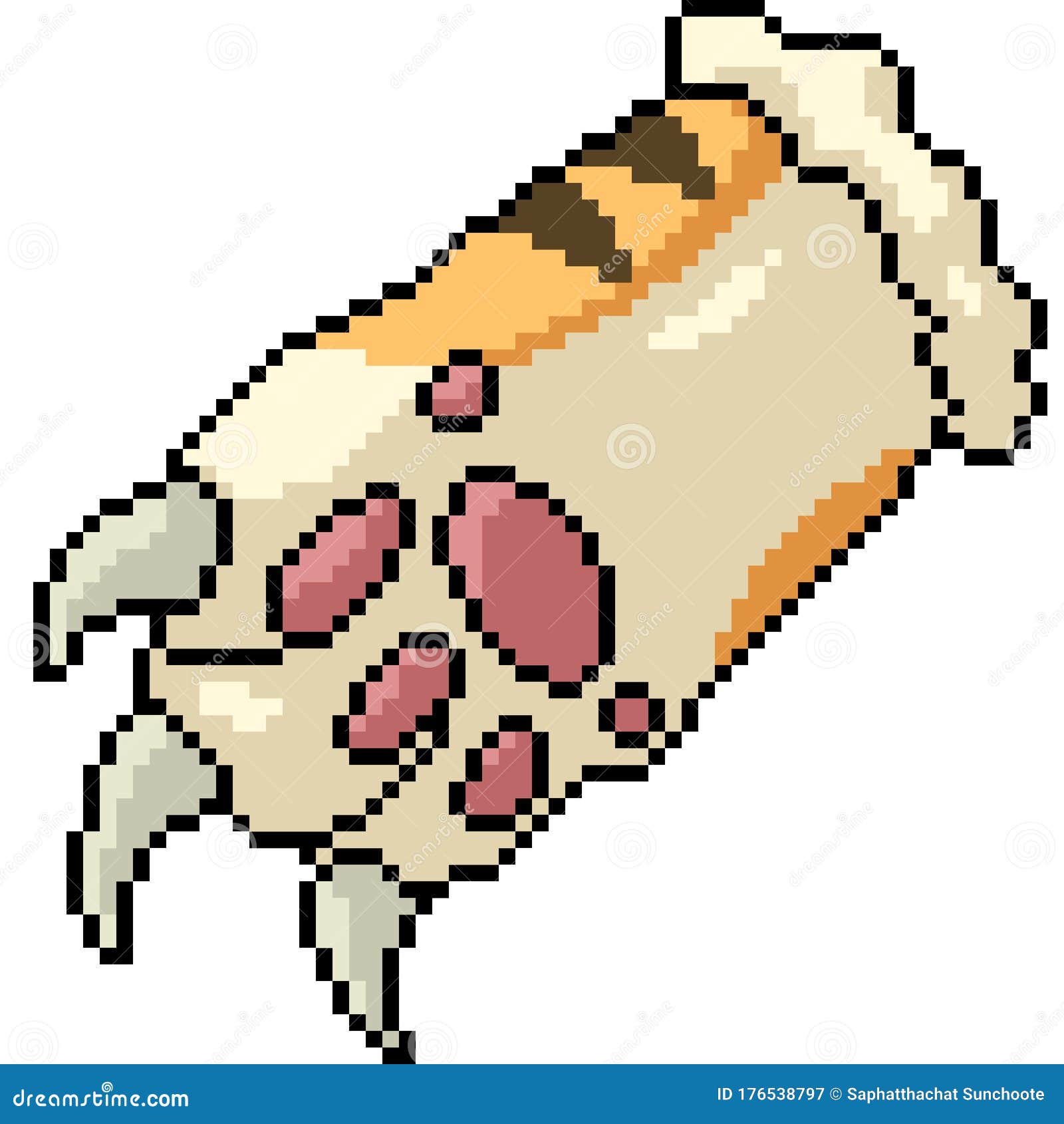 Vector Pixel Art Tiger Claw Stock Vector - Illustration of cute ...