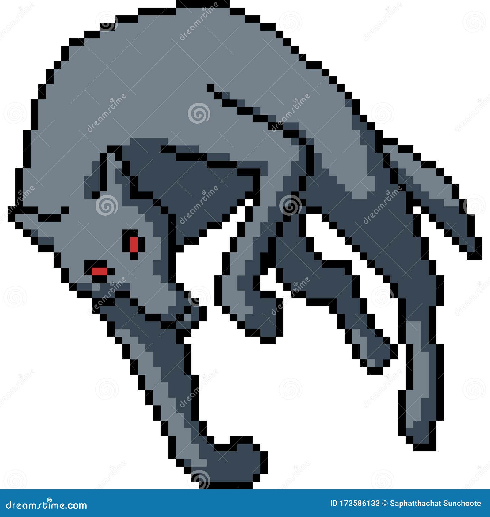 Vector pixel art wolf jump stock vector. Illustration of isolated ...