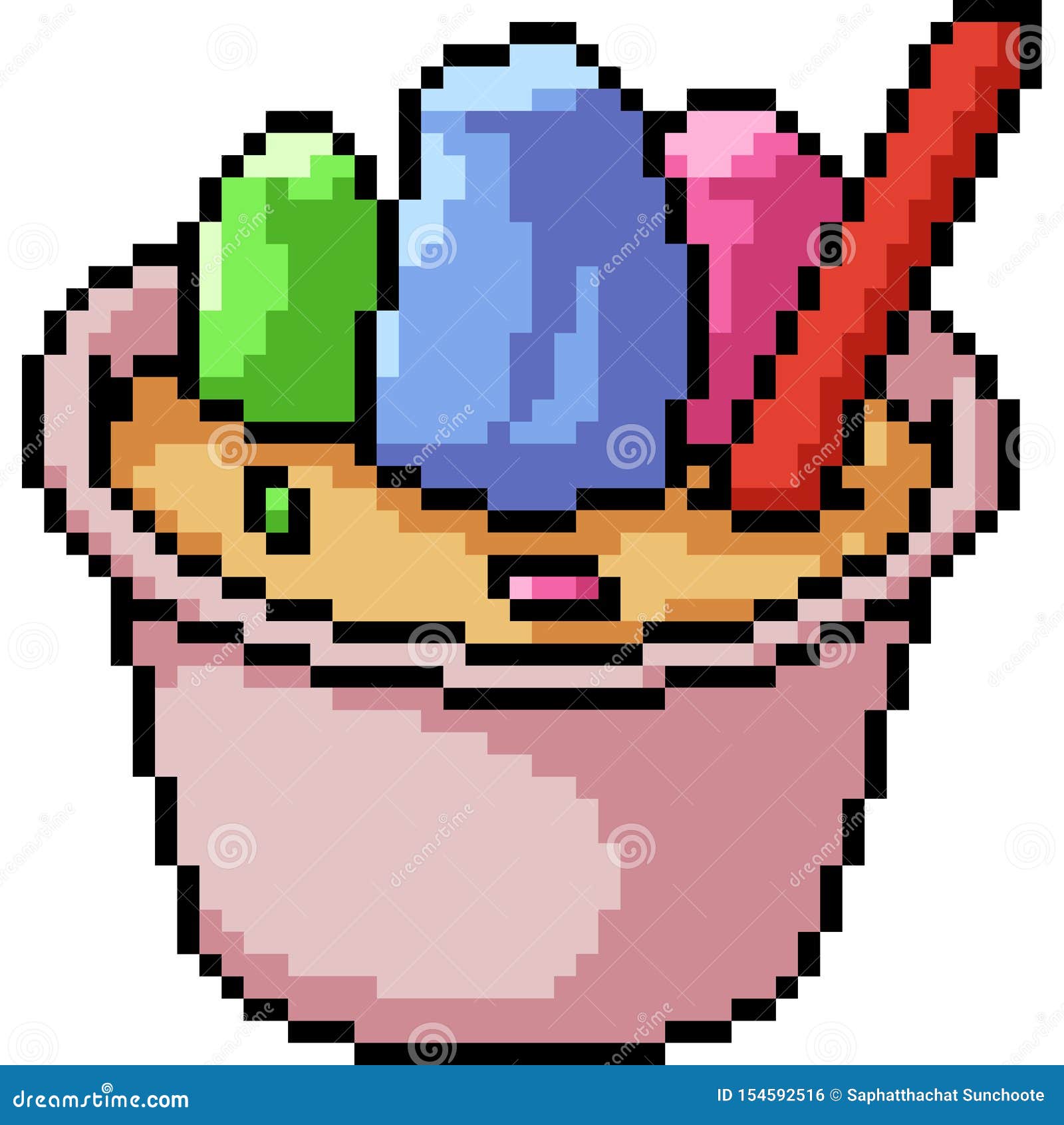 Vector Pixel Art Jelly Snack Stock Vector - Illustration of pudding ...
