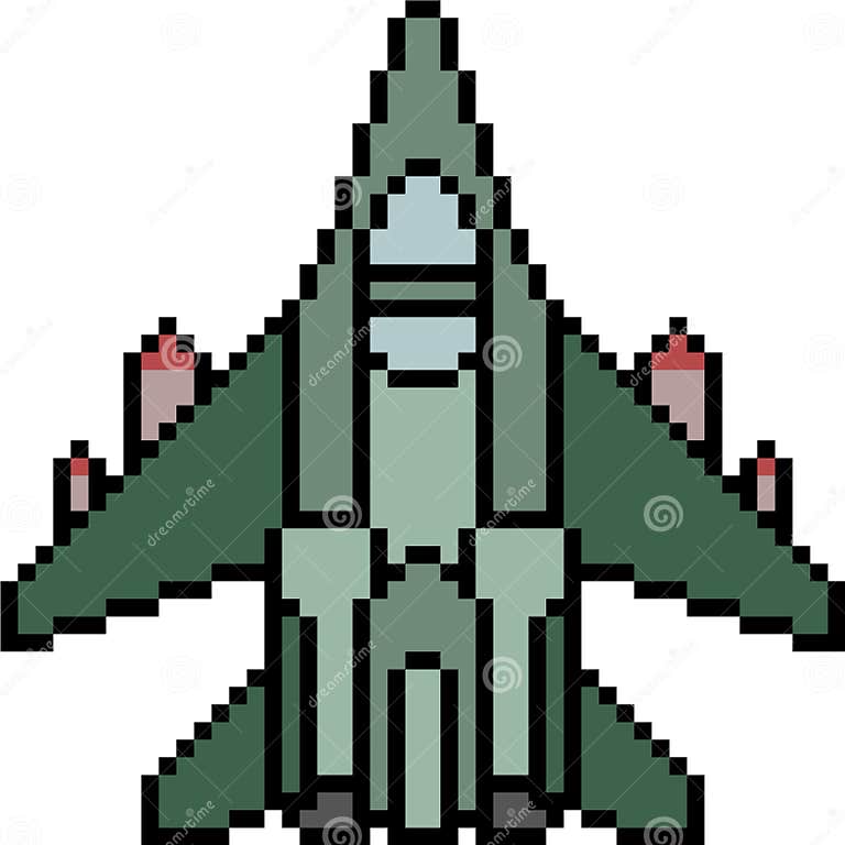 Vector pixel art jet stock vector. Illustration of plane - 102310292