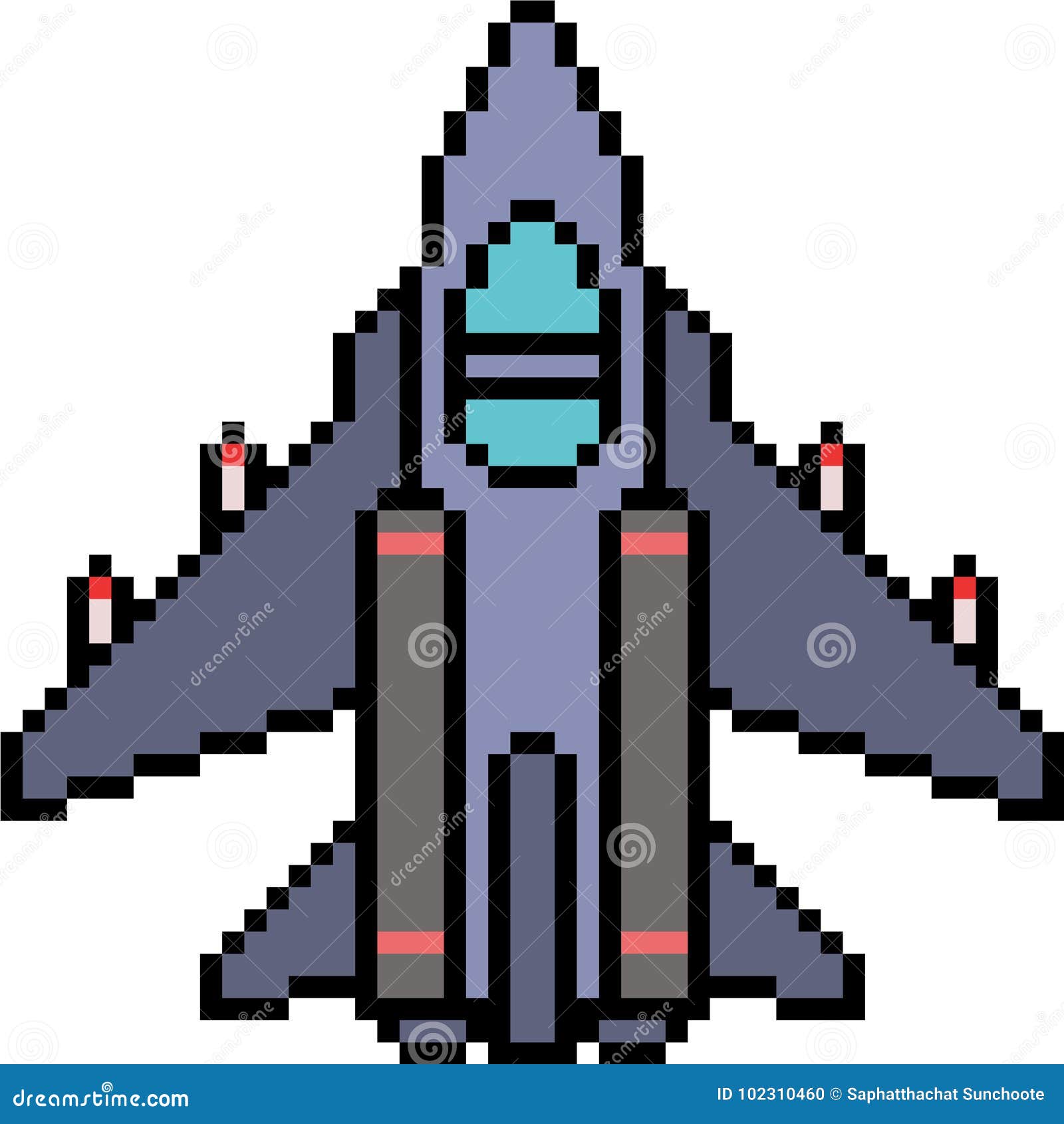 Vector pixel art jet stock vector. Illustration of government - 102310460