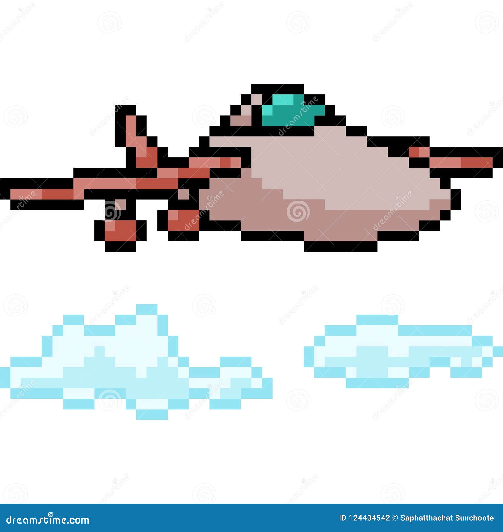 Vector pixel art jet plane stock vector. Illustration of isolated ...