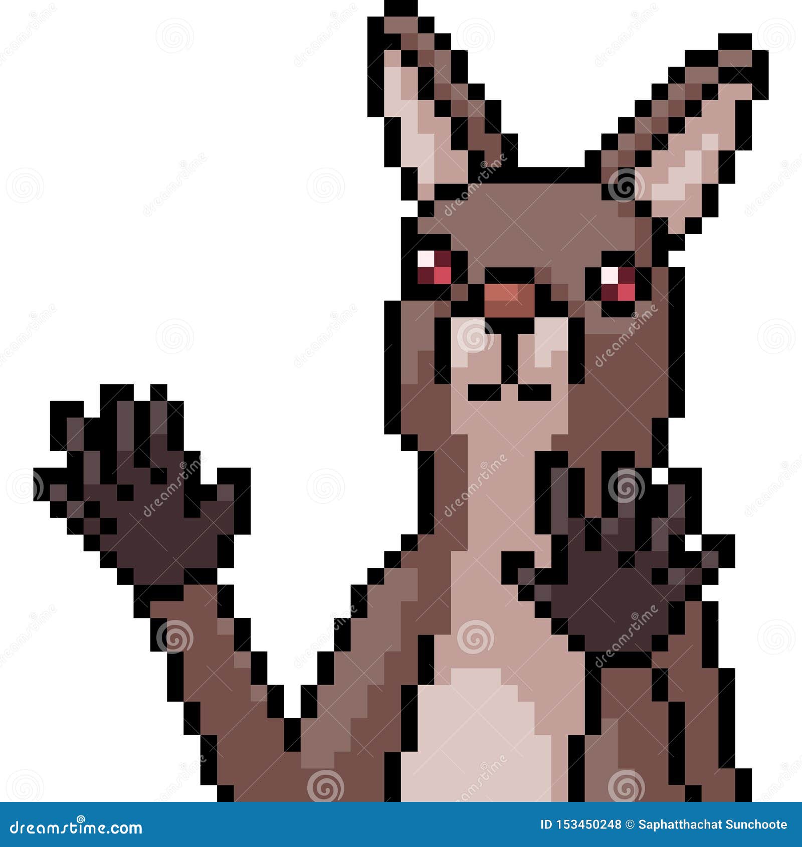 Kangaroo Pixel Art Safari Animal Cartoon | CartoonDealer.com #229076447