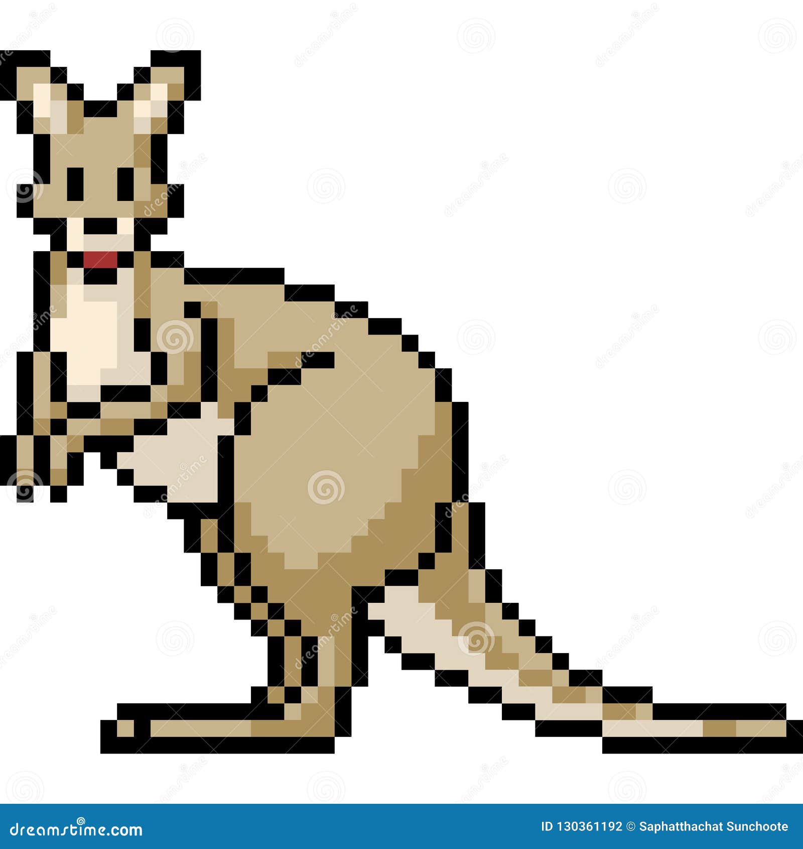 Kangaroo Pixel Art Safari Animal Cartoon | CartoonDealer.com #229076447