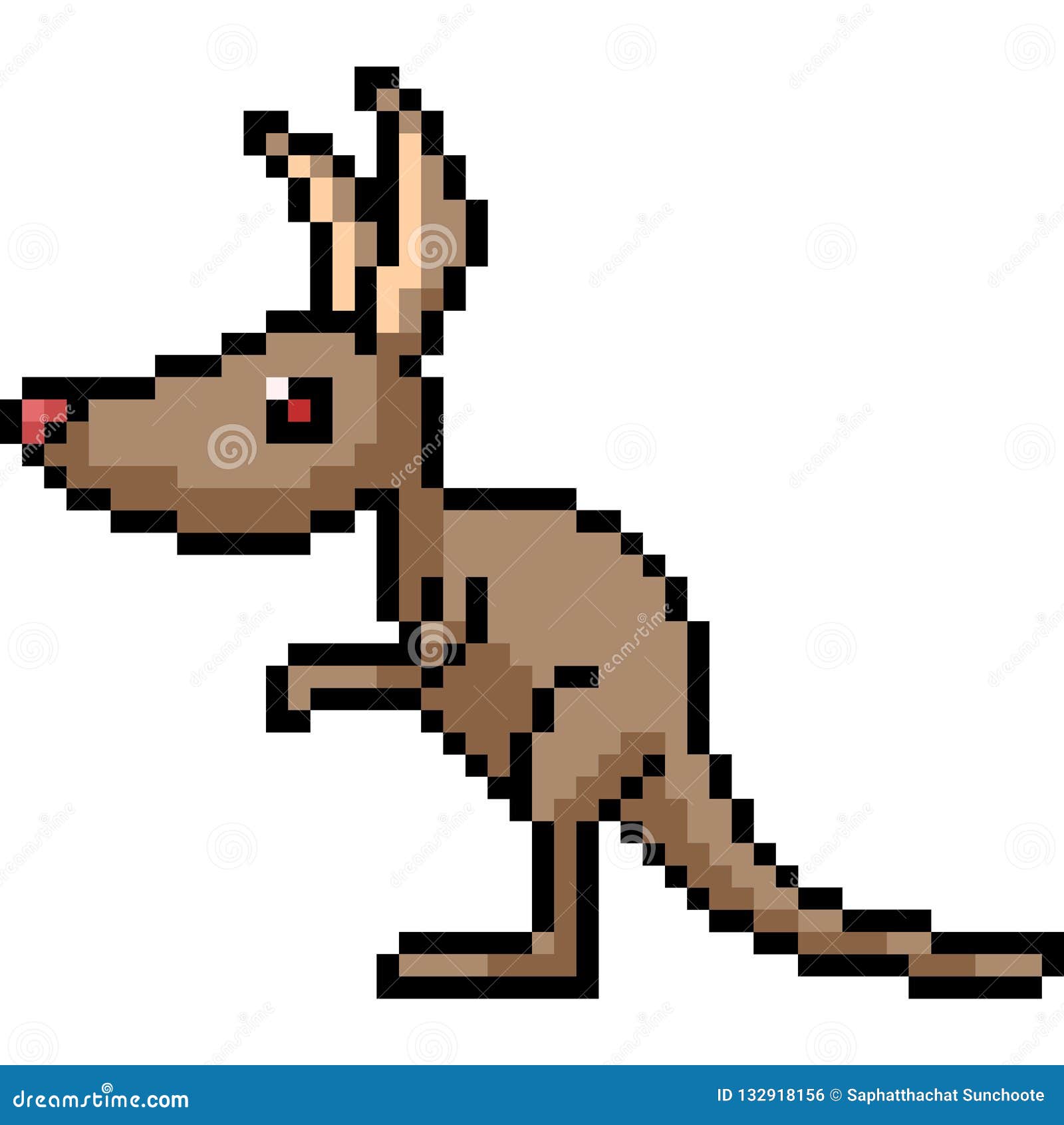Kangaroo Pixel Art Safari Animal Cartoon | CartoonDealer.com #229076447