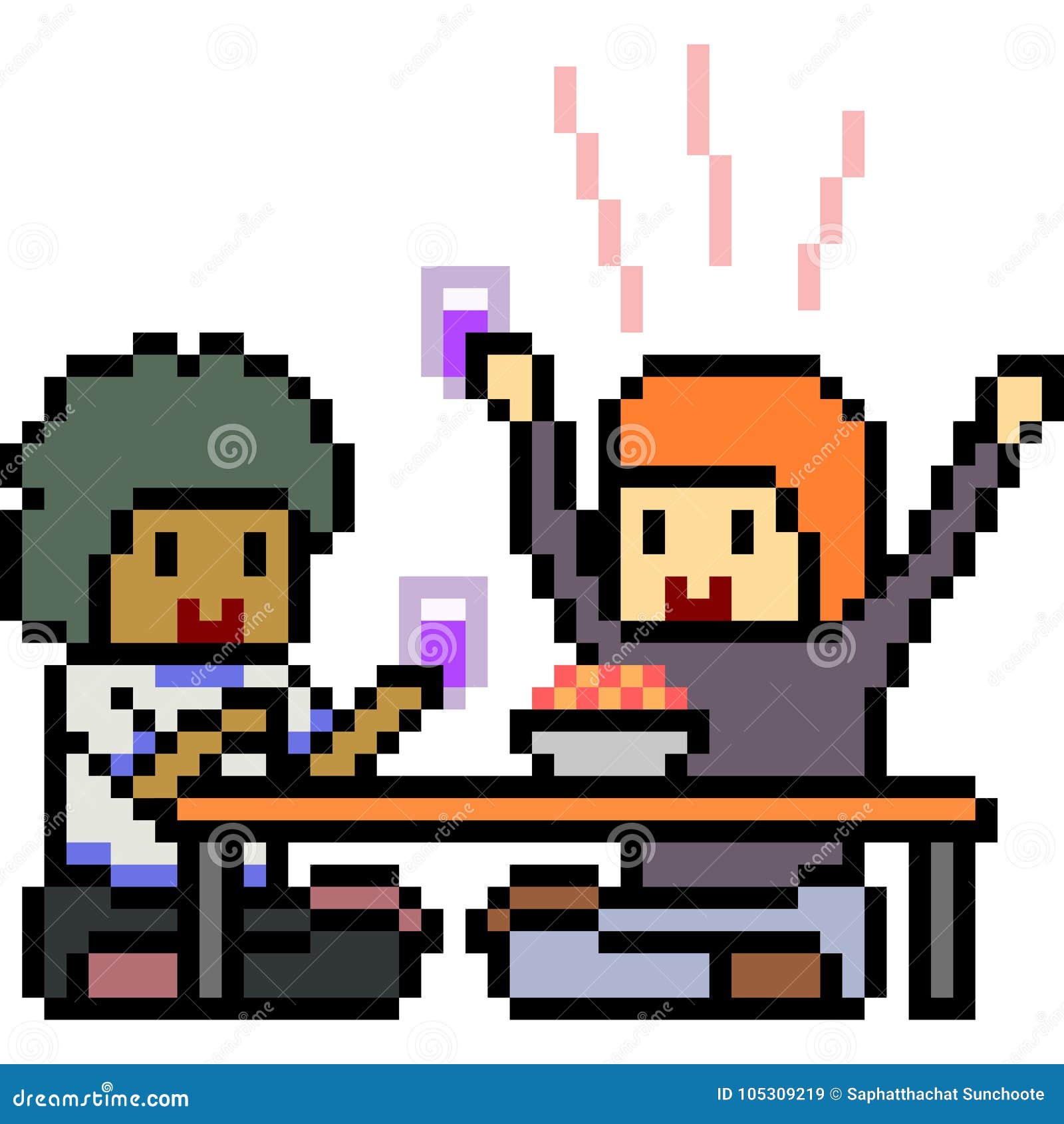 Vector Pixel Art Kid Celebrate Stock Vector - Illustration of diversity ...