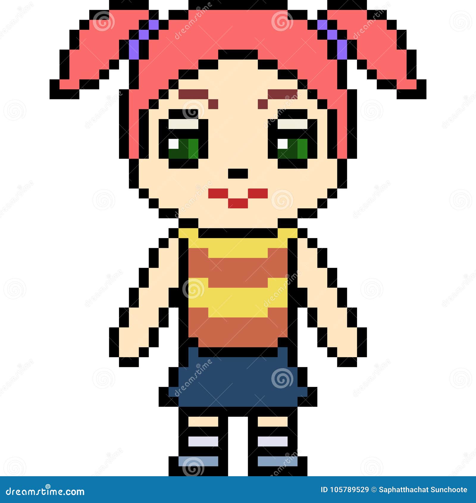 Vector pixel art kid stock vector. Illustration of cartoon - 105789529