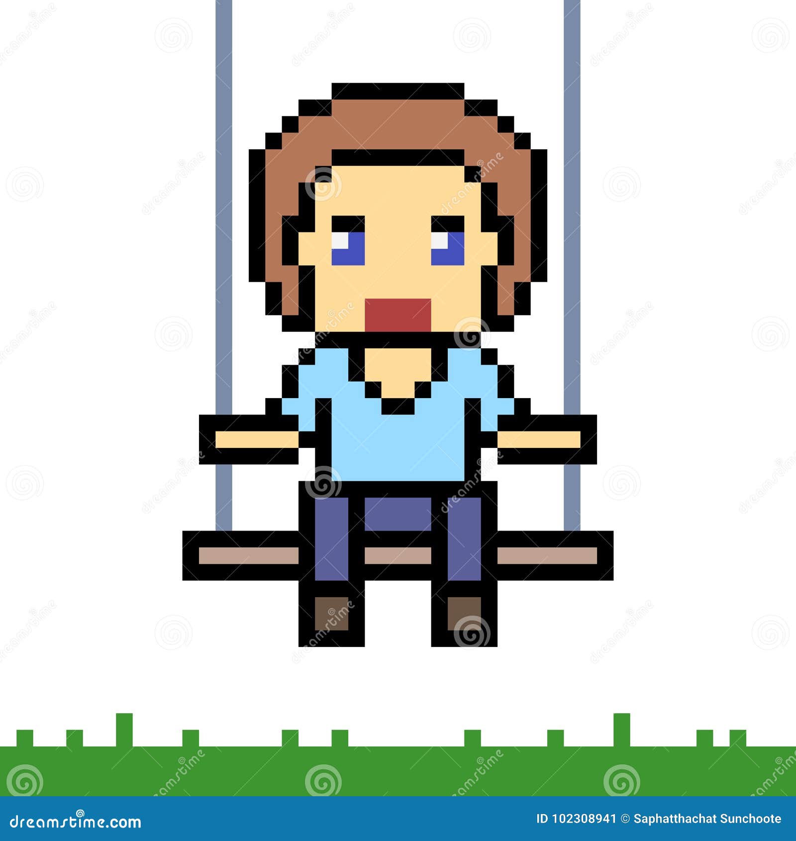 Vector pixel art kid stock vector. Illustration of glass - 102308941