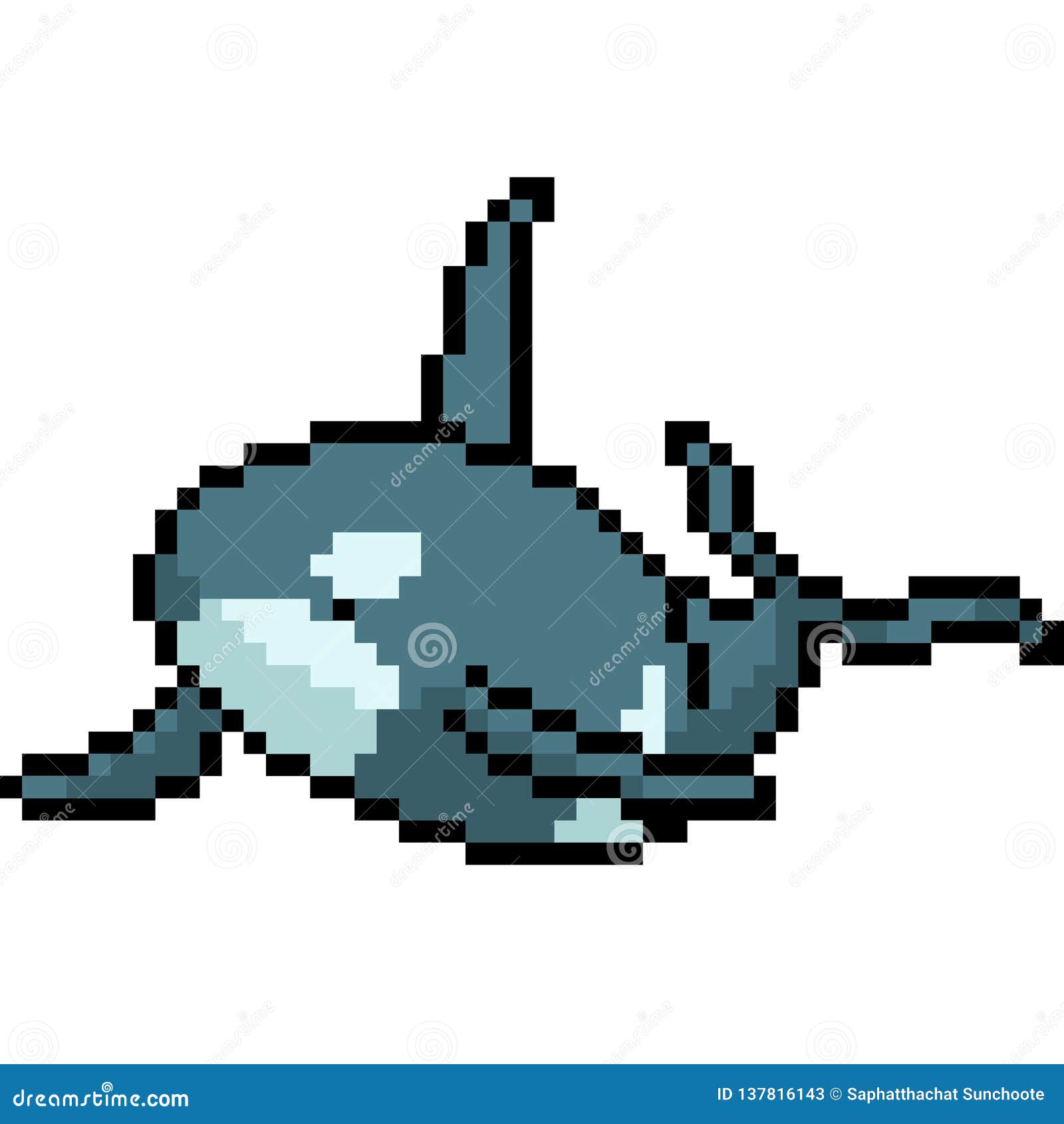 Vector Pixel Art Killer Whale Stock Vector - Illustration of vector ...