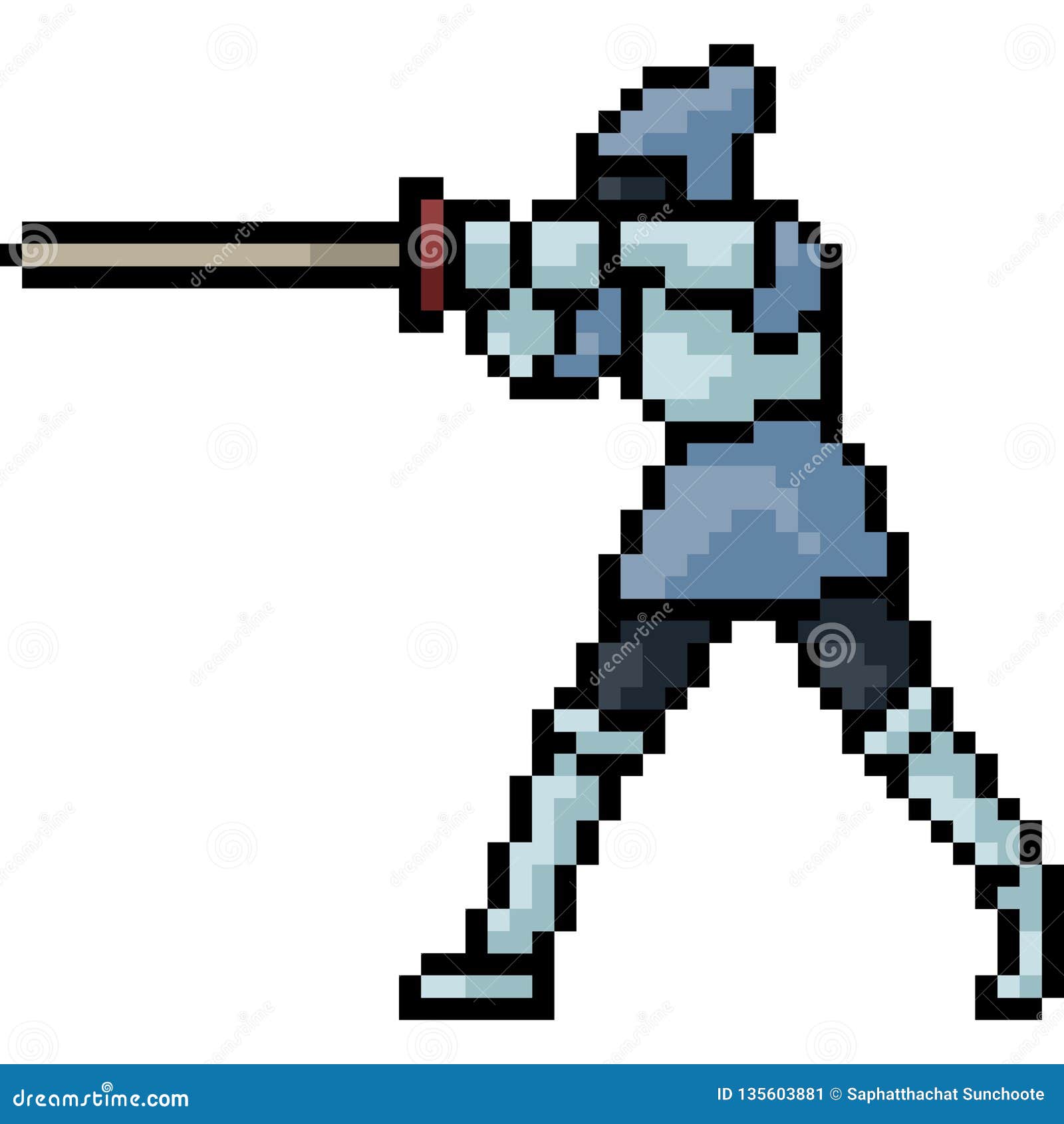 Pixel Art Knight Vector Illustration | CartoonDealer.com #78535476