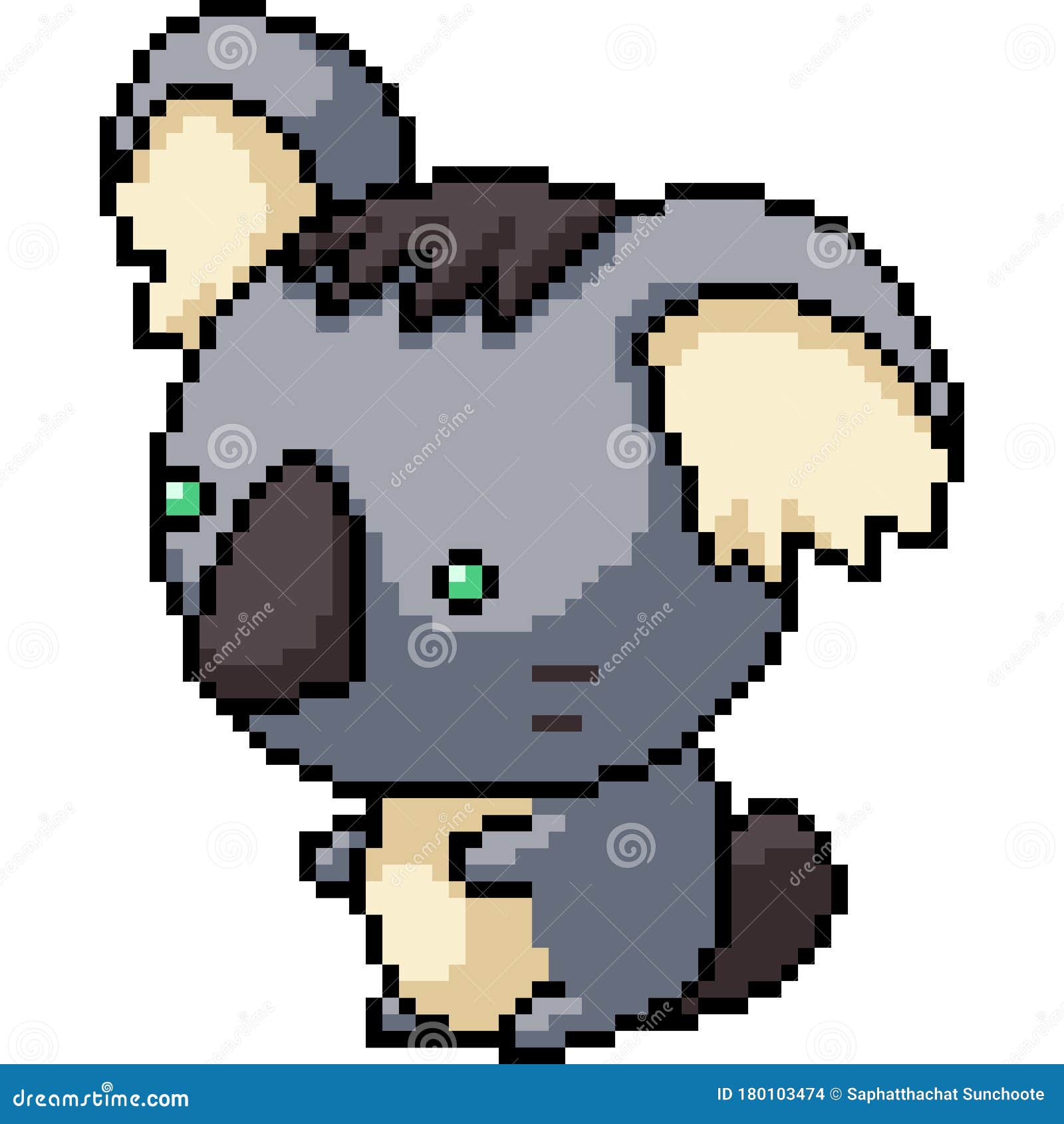 Pixel Art Koala Illustration Vector For Game Design | CartoonDealer.com ...