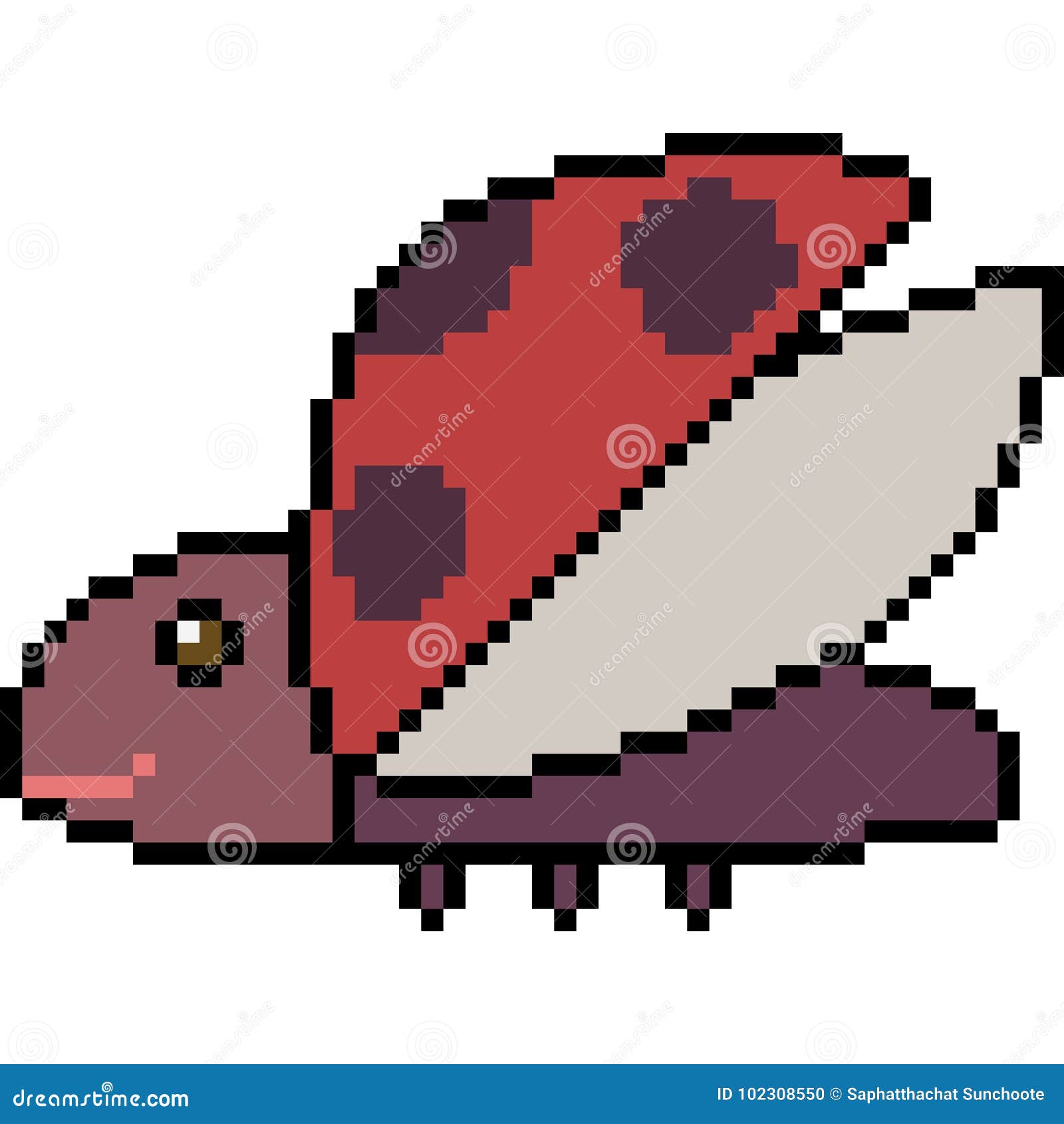 Vector pixel art ladybug stock vector. Illustration of cartoon - 102308550