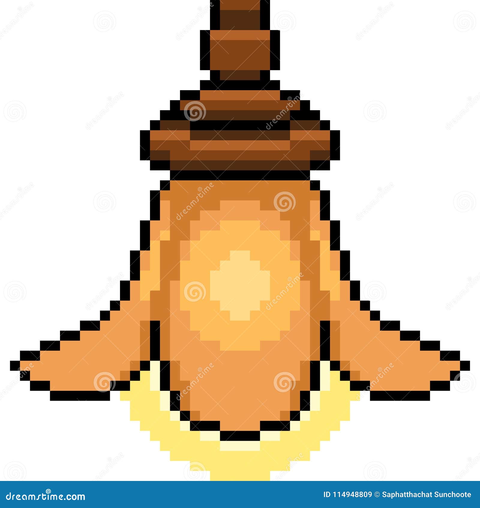 Vector pixel art lamp stock vector. Illustration of cute - 114948809