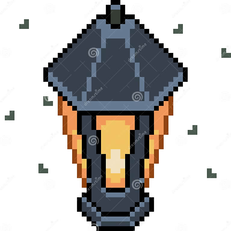 Vector pixel art lamp stock vector. Illustration of isolated - 105789650