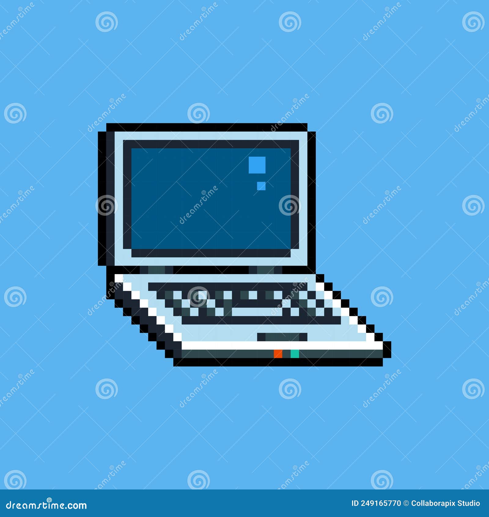 Vector Pixel Art Laptop Icon Stock Vector - Illustration of laptop ...