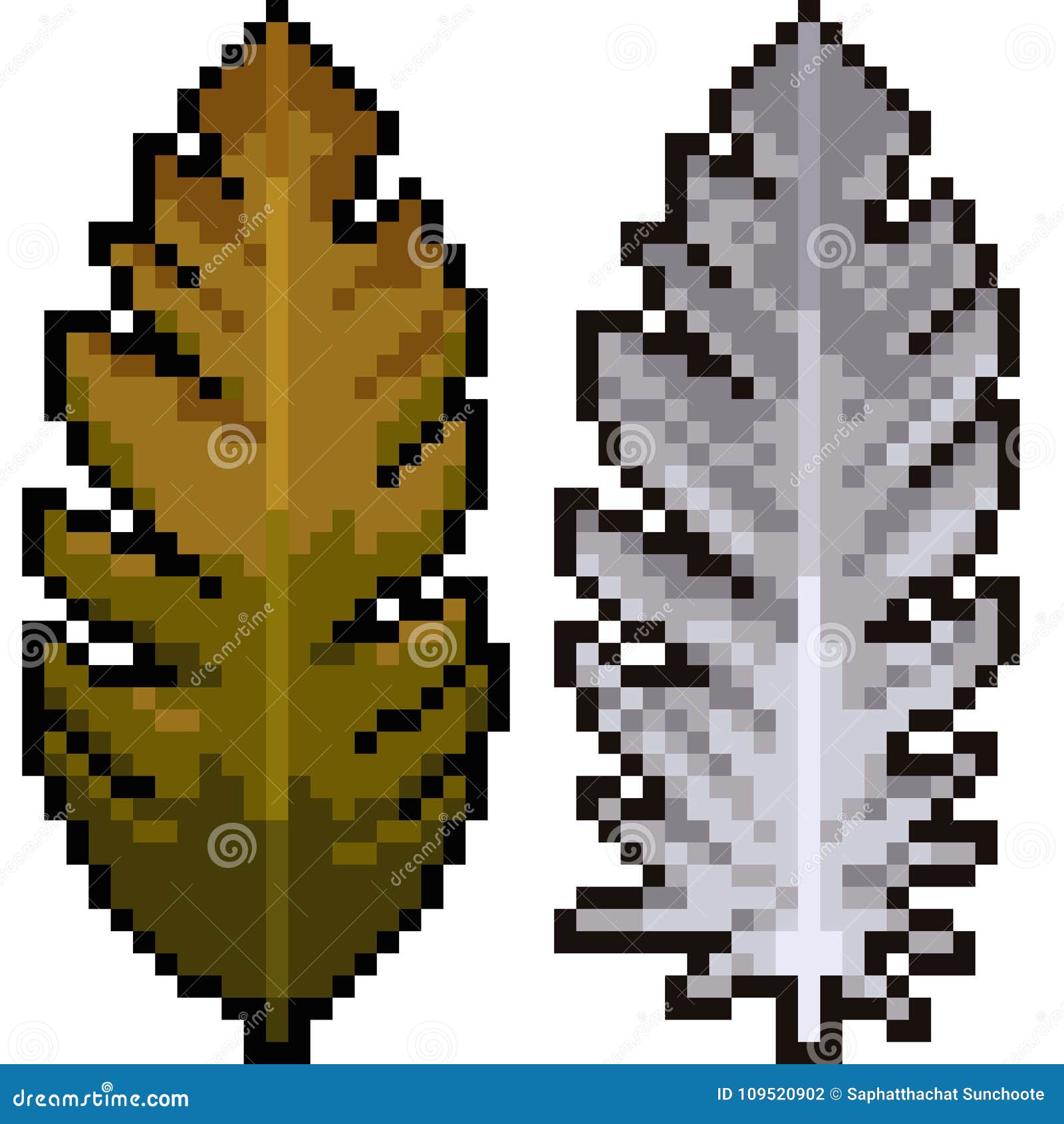 Pixel Art Feather Duster In Different Angles Reveals Simple Design And ...