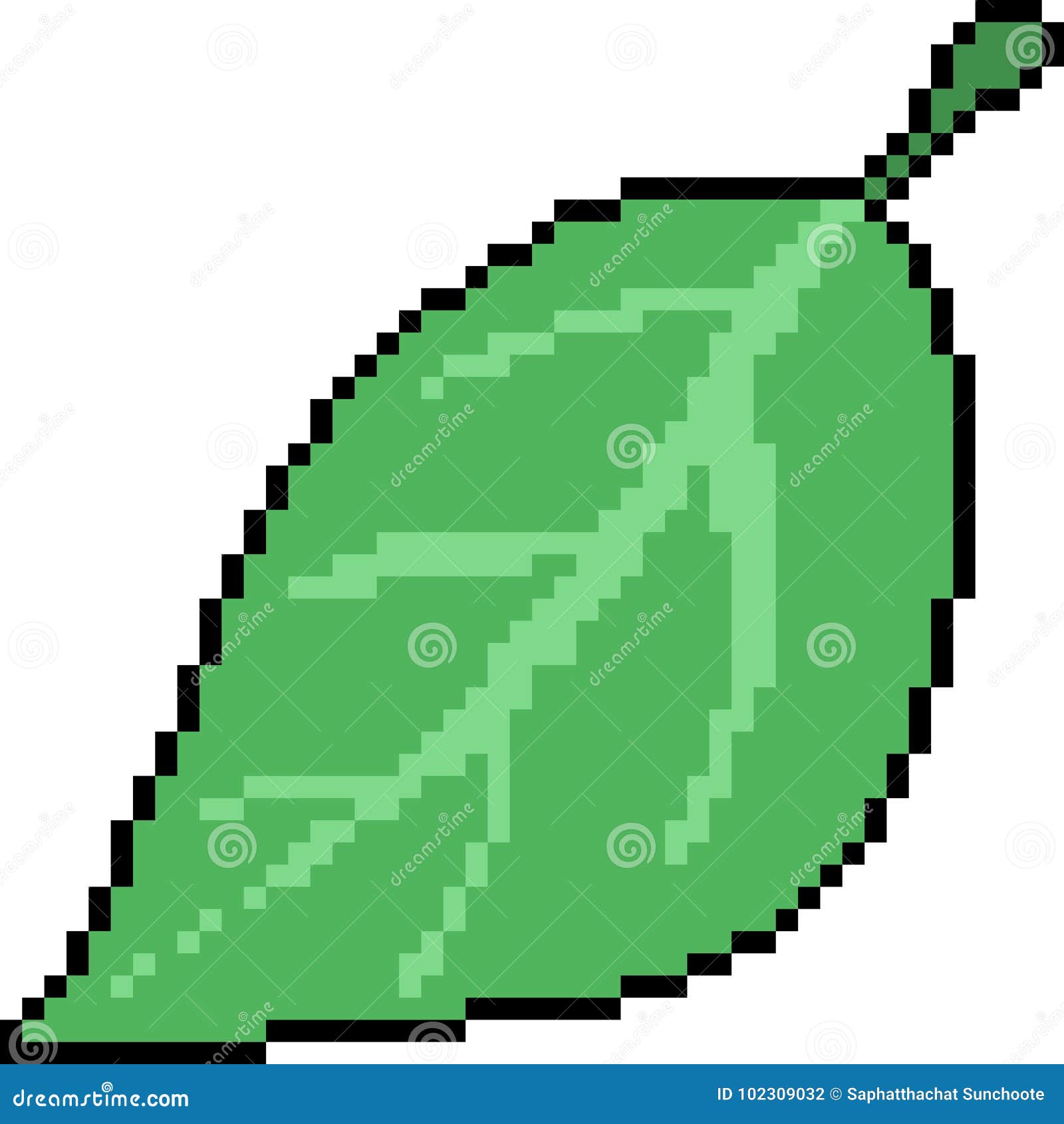 Vector pixel art leaf stock vector. Illustration of tree - 102309032