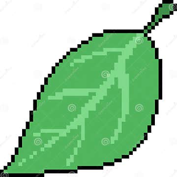 Vector pixel art leaf stock vector. Illustration of tree - 102309032
